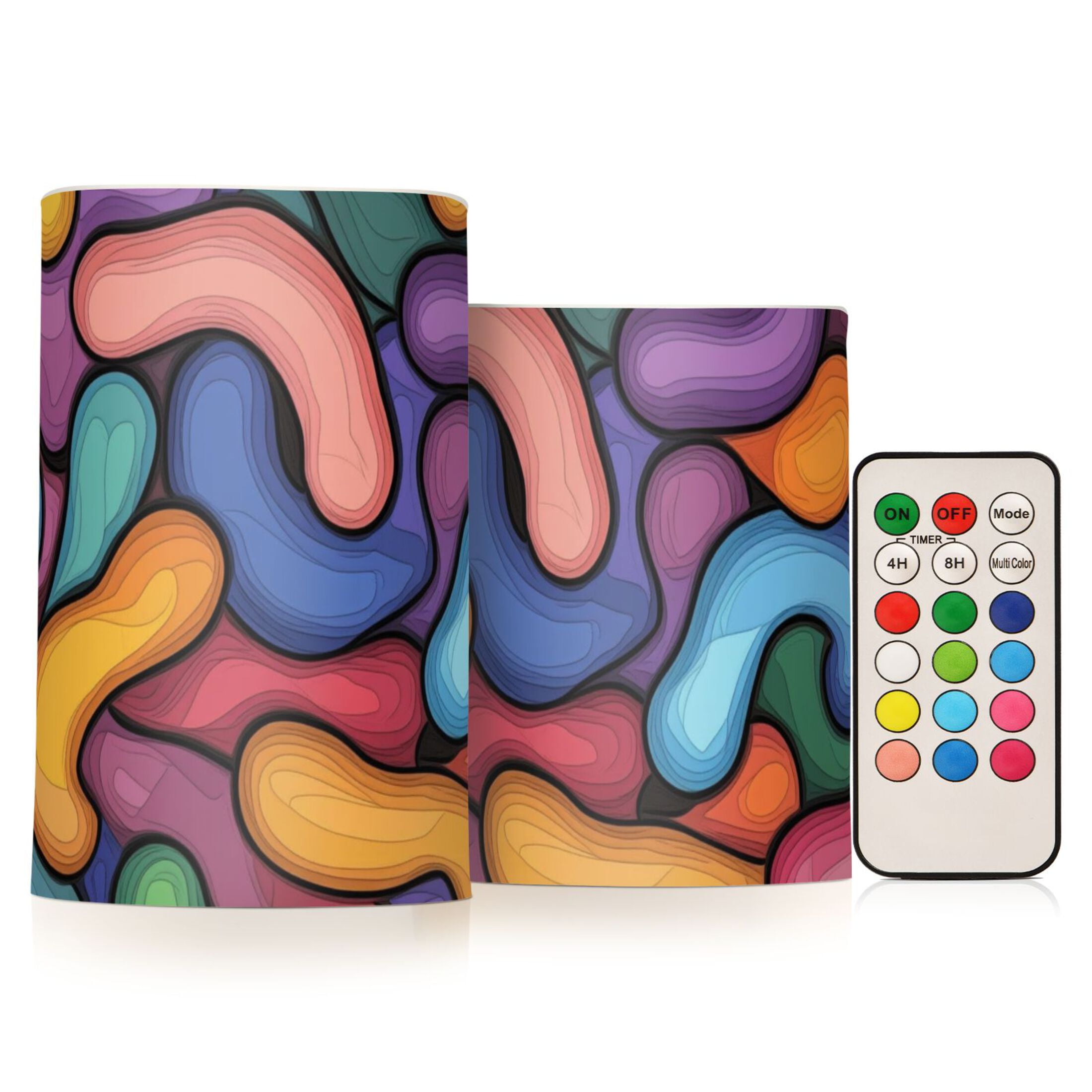 Colorful Cartoon Candy Shapes Flickering Flameless Candles Battery ...