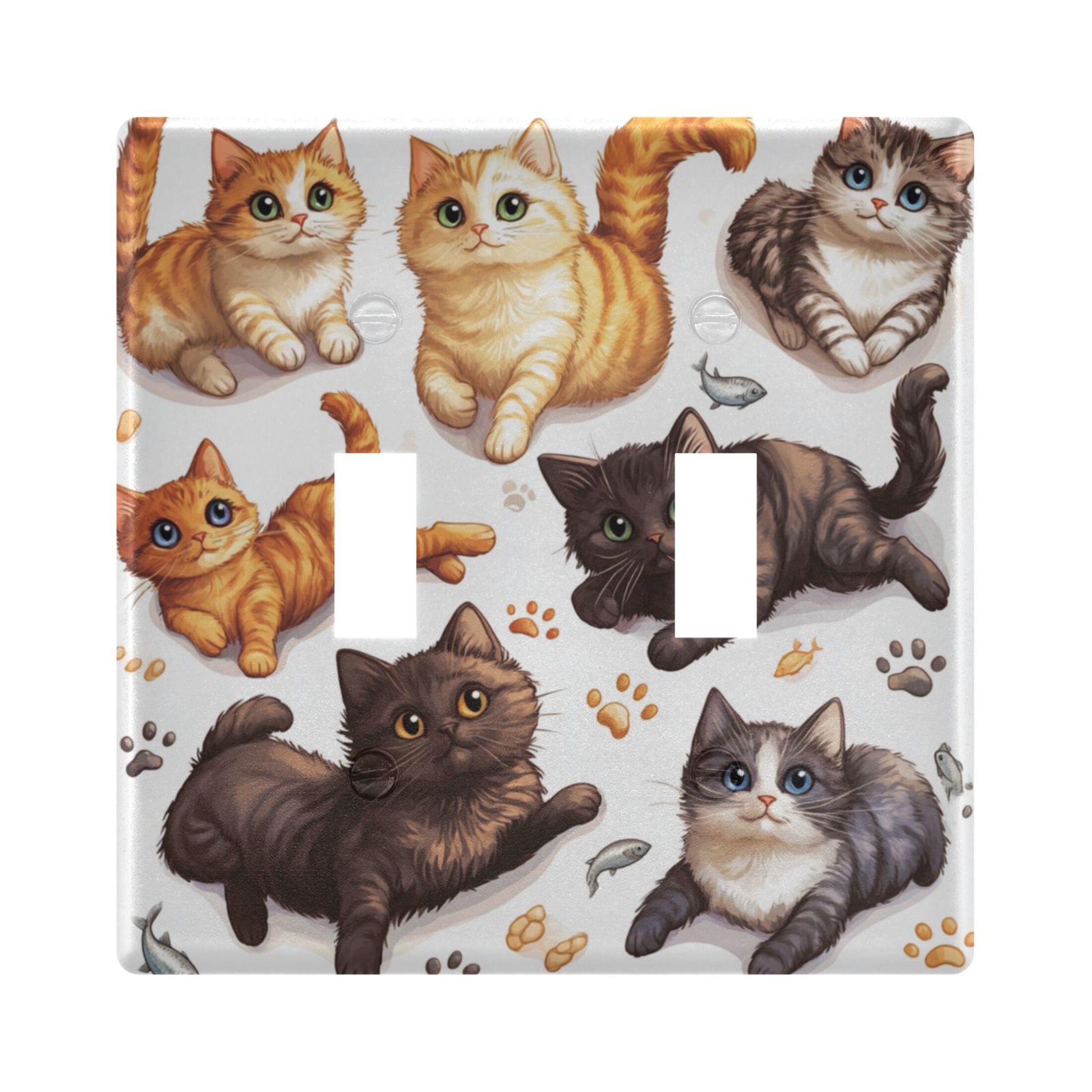 Colorful Cartoon Cats Decorative Light Switch Plates Switch Cover ...