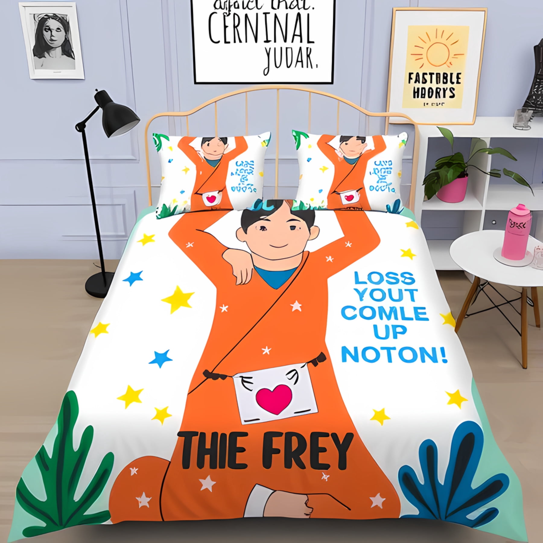 Colorful Cartoon Character 3-Piece Duvet Cover Set - " Lose Your Roots ...