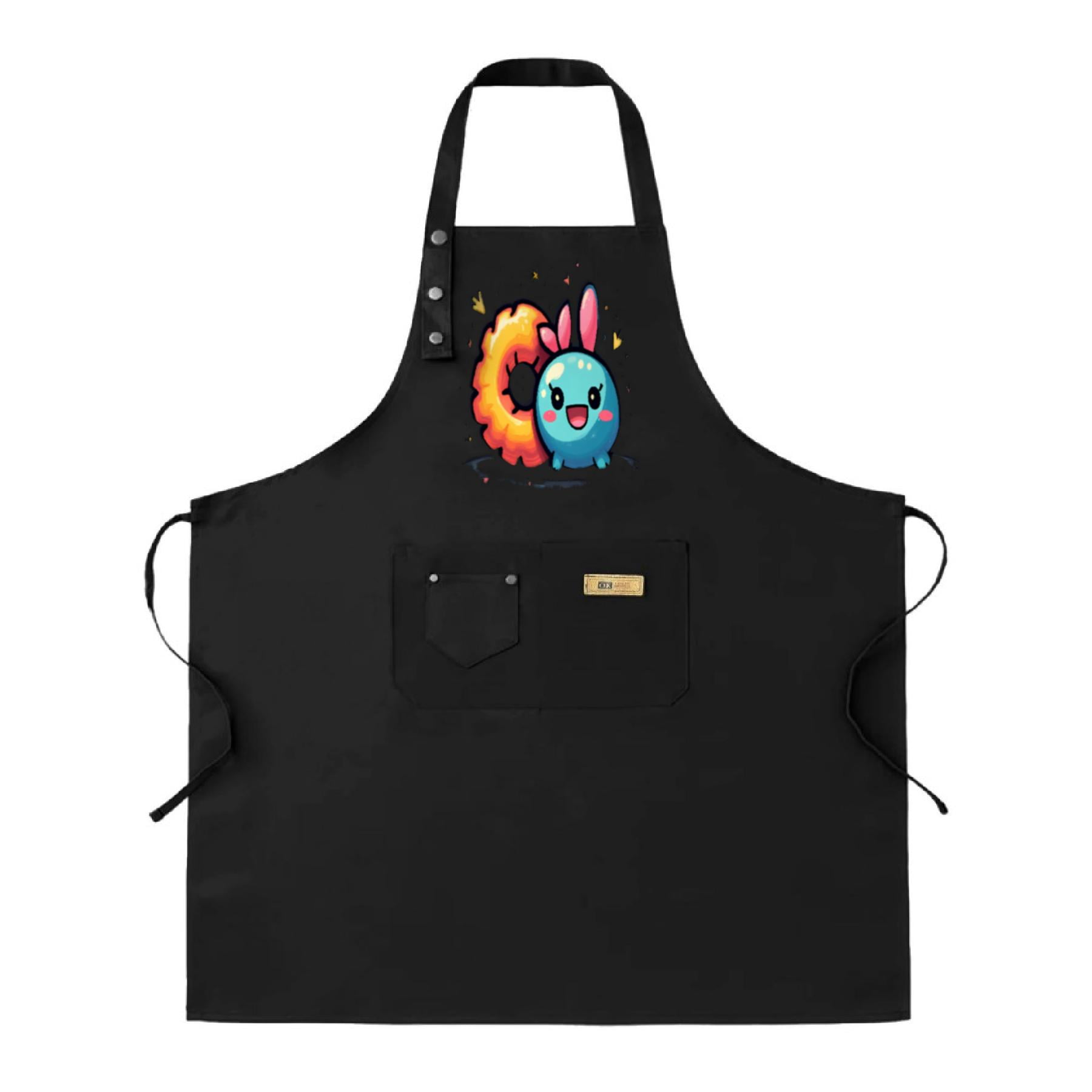 Colorful Cartoon Character Bib Apron 2 Pack - Adjustable with 2 Pockets ...