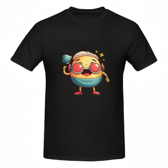 Colorful Cartoon Character Cotton Short Sleeve T-Shirt for Women - Fun ...