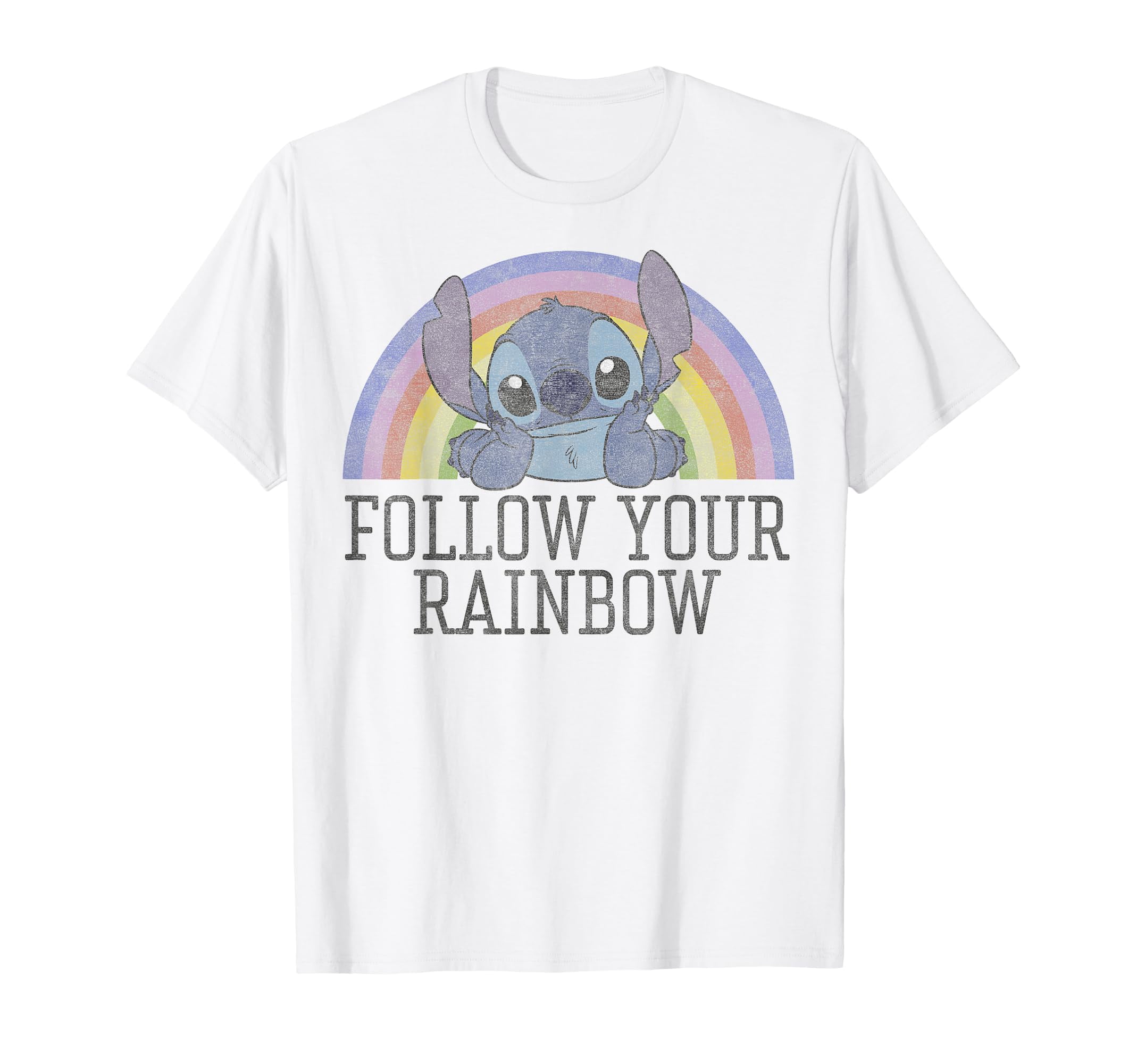 Colorful Cartoon Character T-Shirt with 'Follow Your Rainbow' Design ...