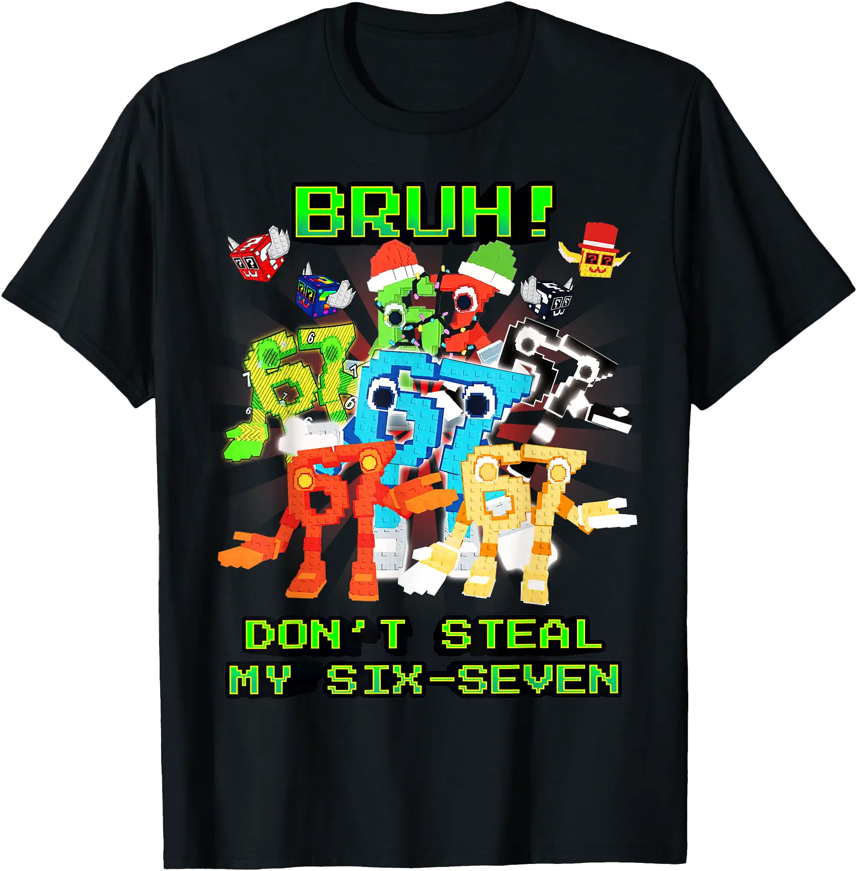 Colorful Cartoon Characters Bruh Don't Steal My 67 Six Seven Brainrot T ...