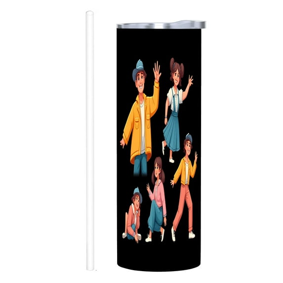 Colorful Cartoon Characters Insulated Tumbler - 20 oz Stainless Steel ...
