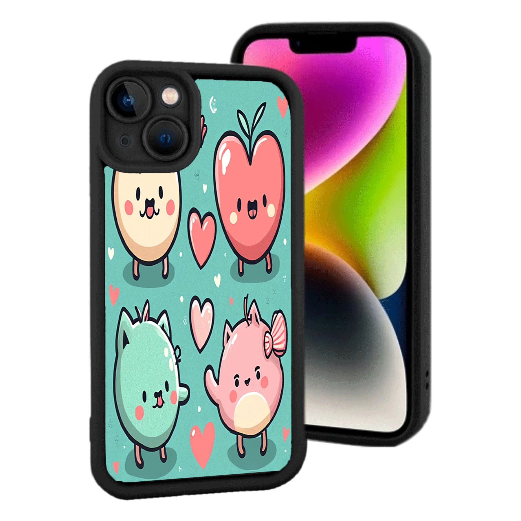 Colorful Cartoon Characters iPhone 15 Case - Yellowing Resistant ...