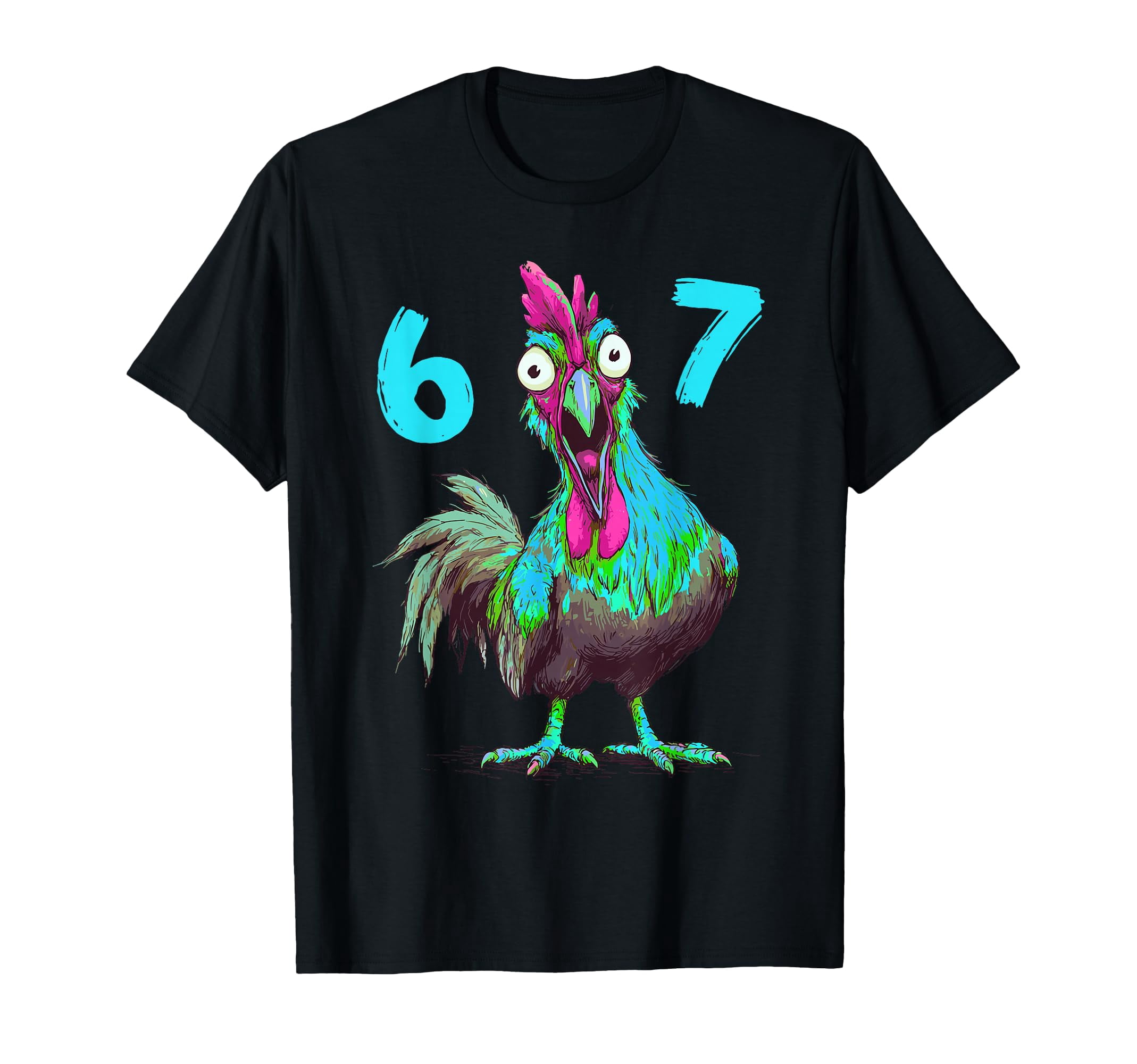 Colorful Cartoon Chicken Graphic T-Shirt for Gamers - Fun Meme Apparel ...