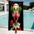 Colorful Cartoon Clown Beach Towel - Fun Design with Green Hair Red ...