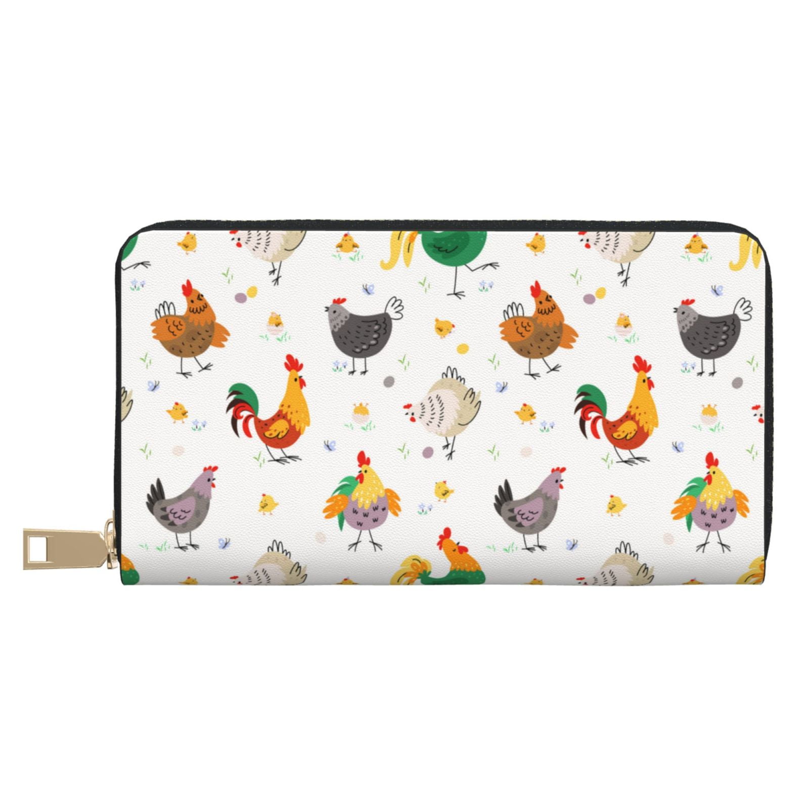 Colorful Cartoon Cute Chicken Wallet Women, Leather Bifold Multi Card ...