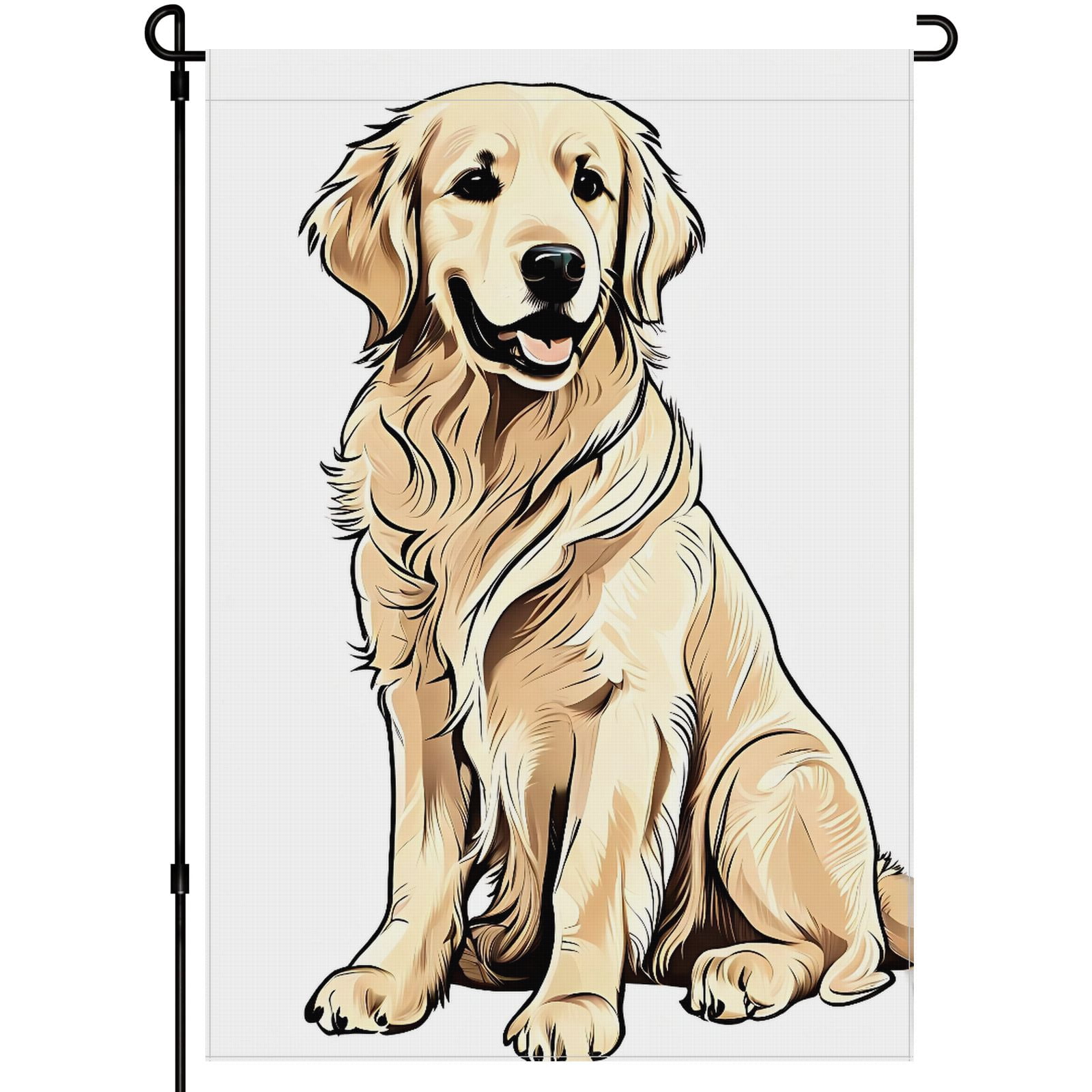 Colorful Cartoon Cute Dog Versatile Porch Flags, Cute Dog Face Happy ...