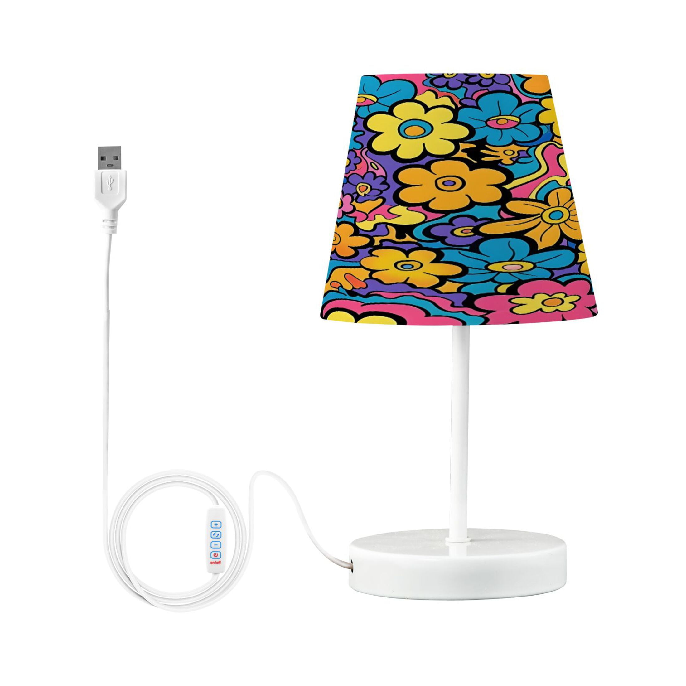 Colorful Cartoon Daisy Flowers Desk Lamp LED Table Nightstand Lamps ...