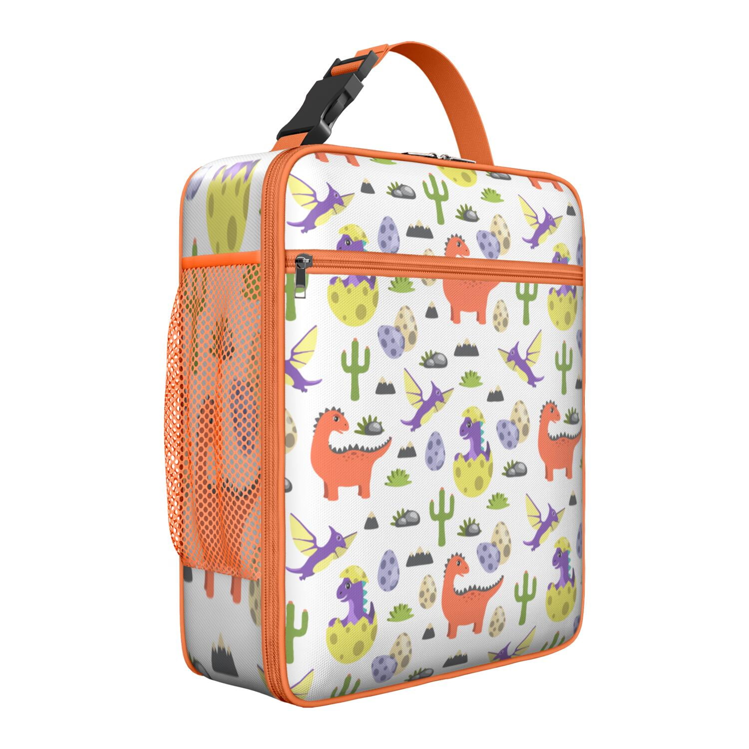 Colorful Cartoon Dino Lover Lunch Tote, Dinosaur Skeleton Print Thermal ...