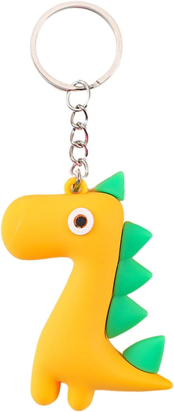 Colorful Cartoon Dinosaur Keychain - Fun Novelty Dinosaur Charm Keyring ...