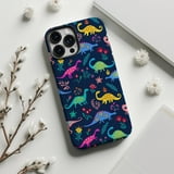 Colorful Cartoon Dinosaur Phone Case Playful Nature Motif Gift 17 11 12 ...
