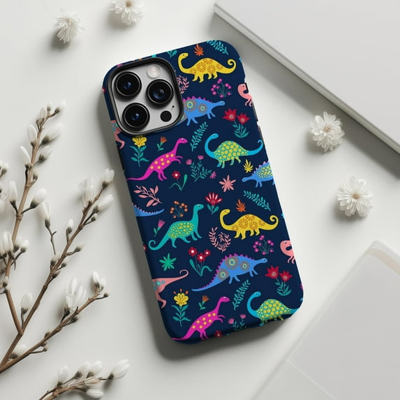 Colorful Cartoon Dinosaur Phone Case Playful Nature Motif Gift 17 11 12 ...