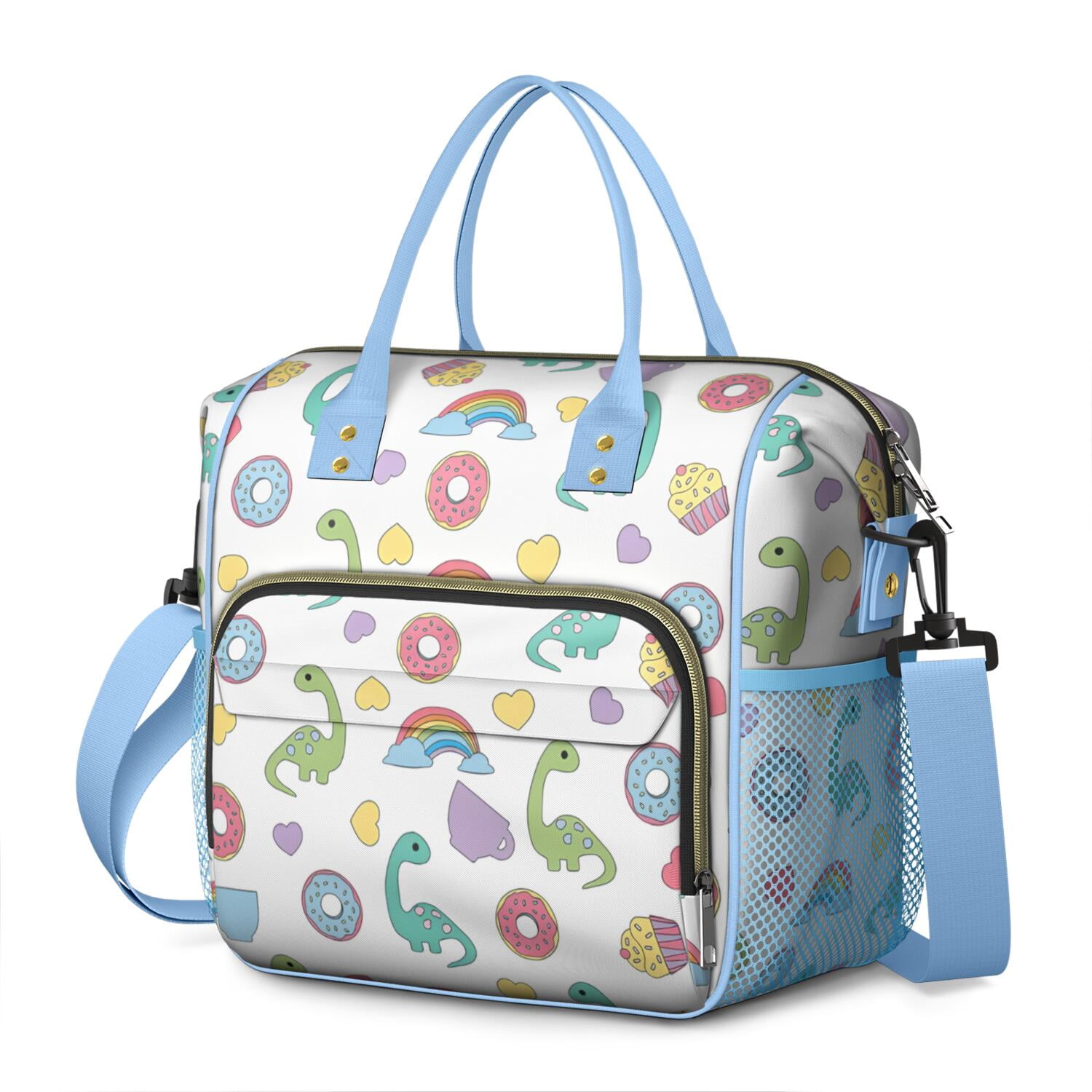 Colorful Cartoon Dinosaurs Sweets Pattern Womens Lunch Box for Work ...