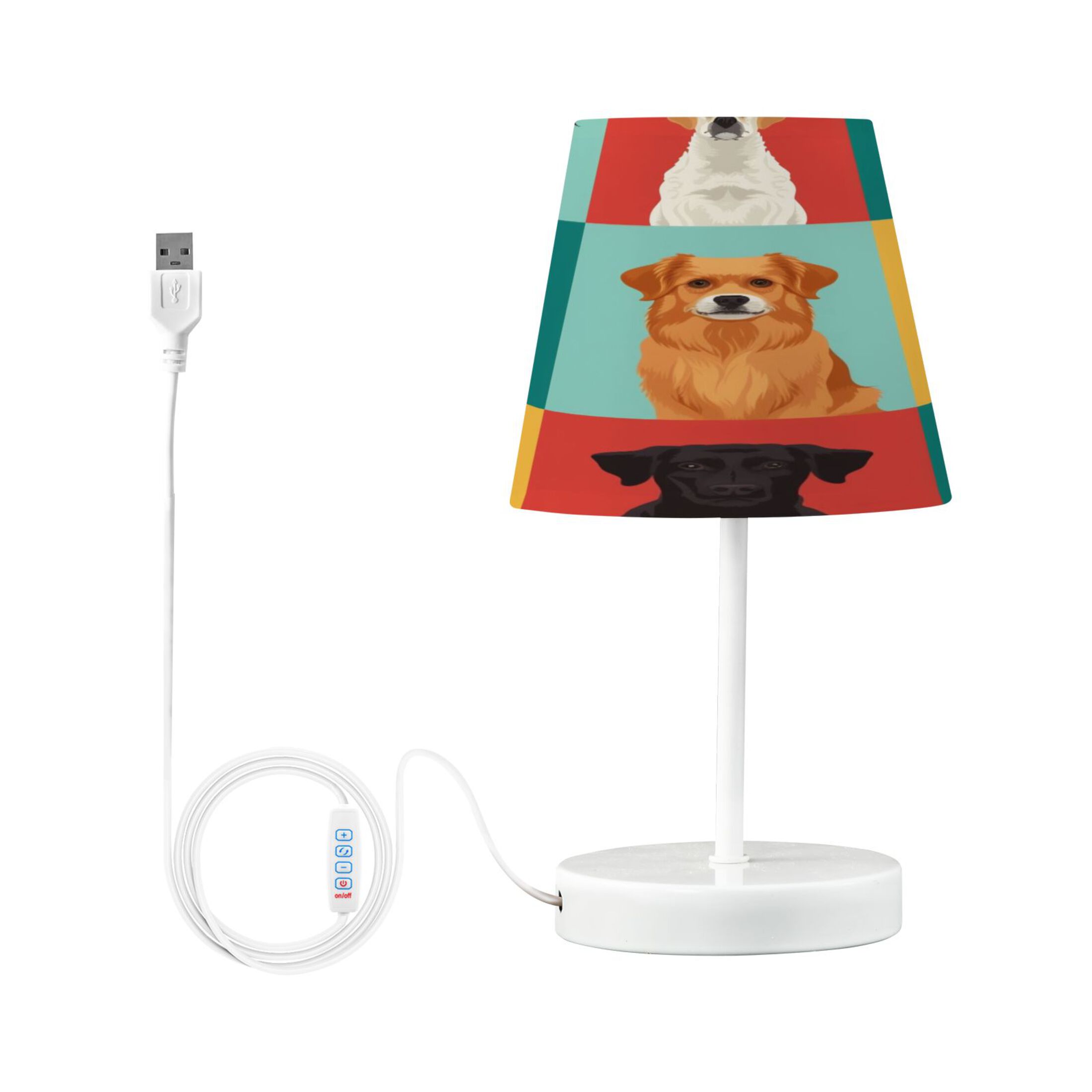 Colorful Cartoon Dogs Desk Lamp LED Table Nightstand Lamps with 3 Color ...
