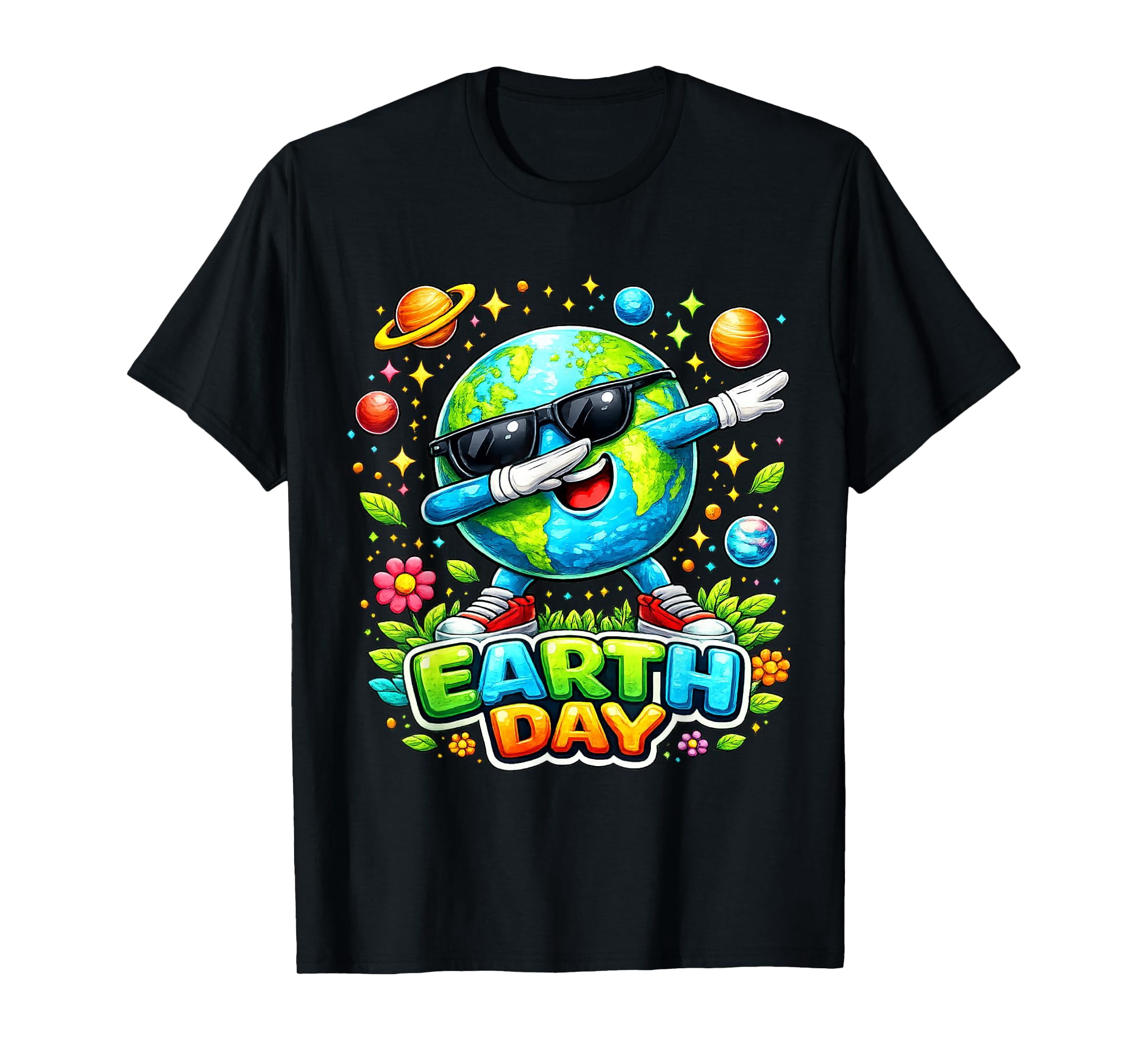 Colorful Cartoon Earth Day T-Shirt for Fun Celebrations and Eco ...