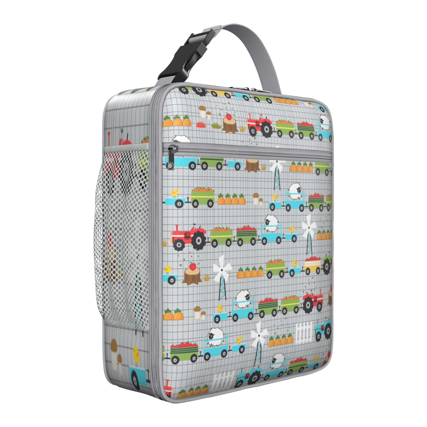 Colorful Cartoon Fire Truck Lunch Bag – Insulated Meal Bag with ...