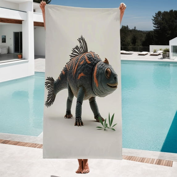 Colorful Cartoon Fish Pattern Beach Towel - Fun Scaly Design with ...