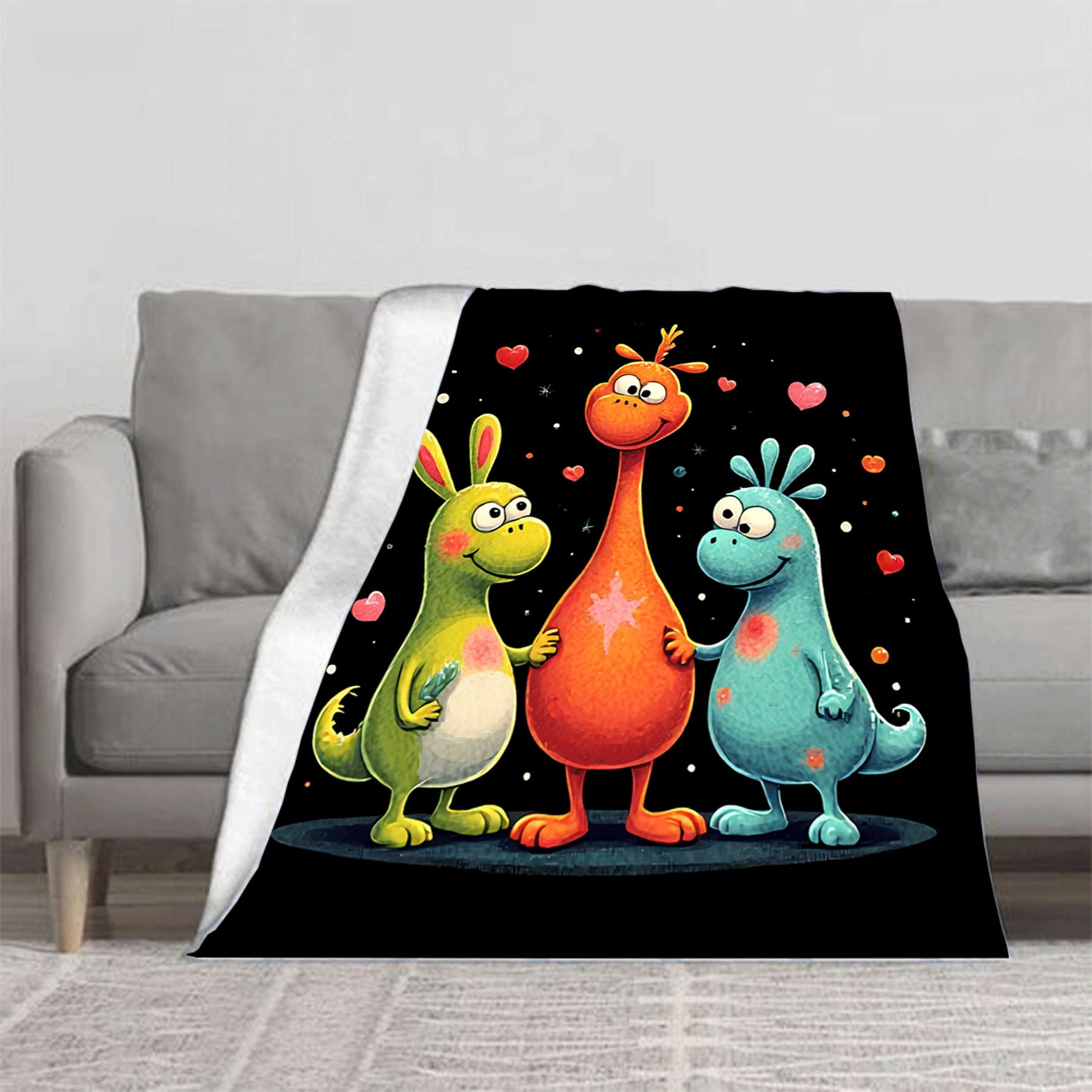 Colorful Cartoon Flannel Blanket - Soft Cozy Durable Perfect for Sofa ...