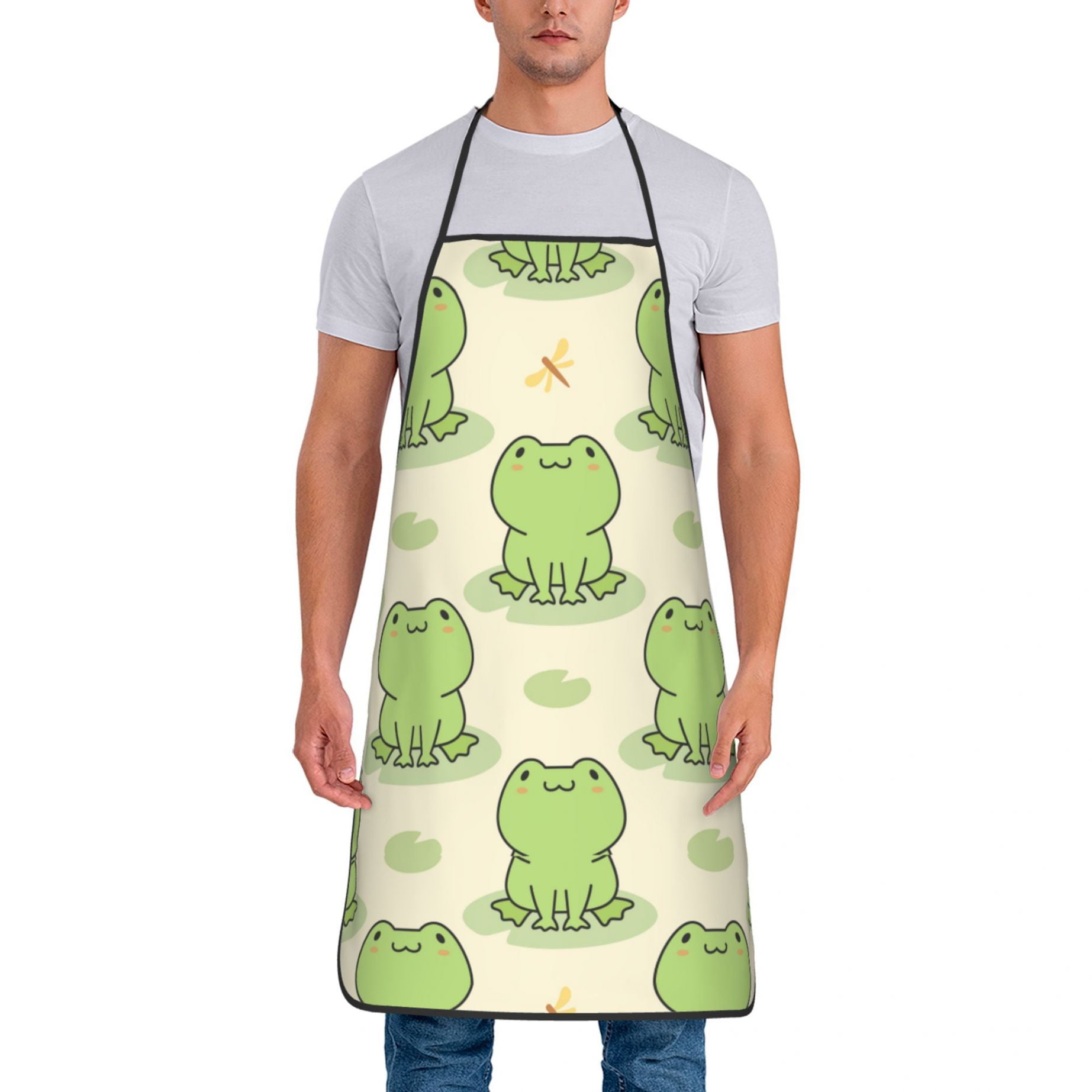 Colorful Cartoon Frog Aprons for Women Men Waterproof Apron Kitchen ...