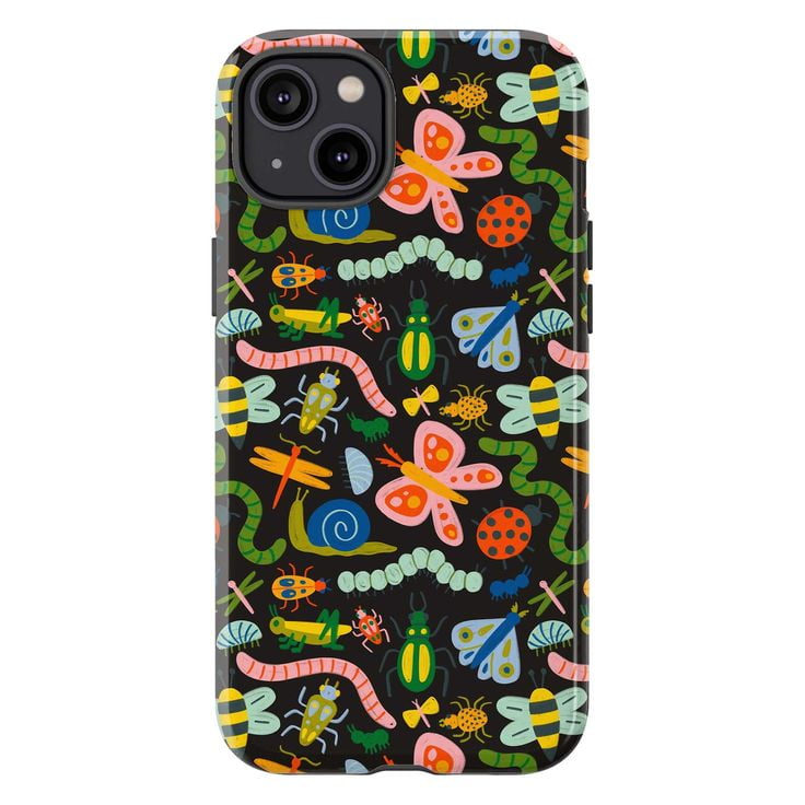 Colorful Cartoon Insects Phone Case, Vibrant Bug and Worm Pattern iPhone Cover, Fun Nature ...
