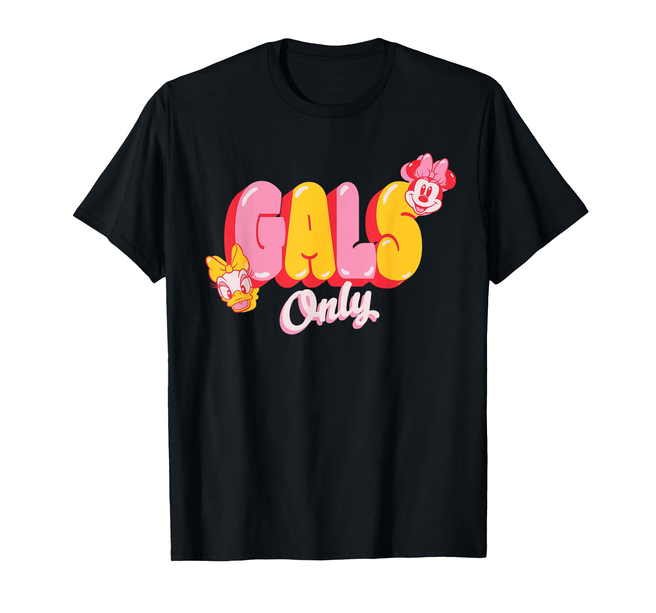 Colorful Cartoon Mouse & Duck Gals Only T-Shirt for Fun Galentine's Day ...