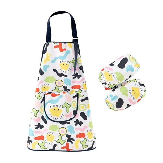 Colorful Cartoon Pattern Art Apron Stain Resistant Polyester Materials ...