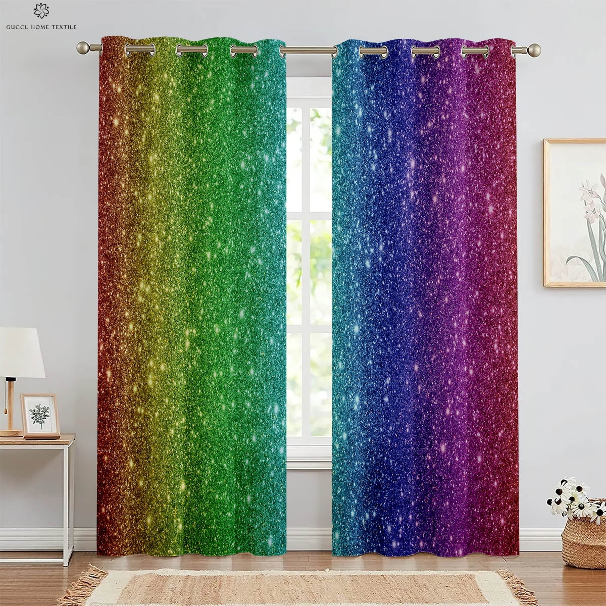 Colorful Cartoon Print Curtains for Kids Children's Room Window ration ...