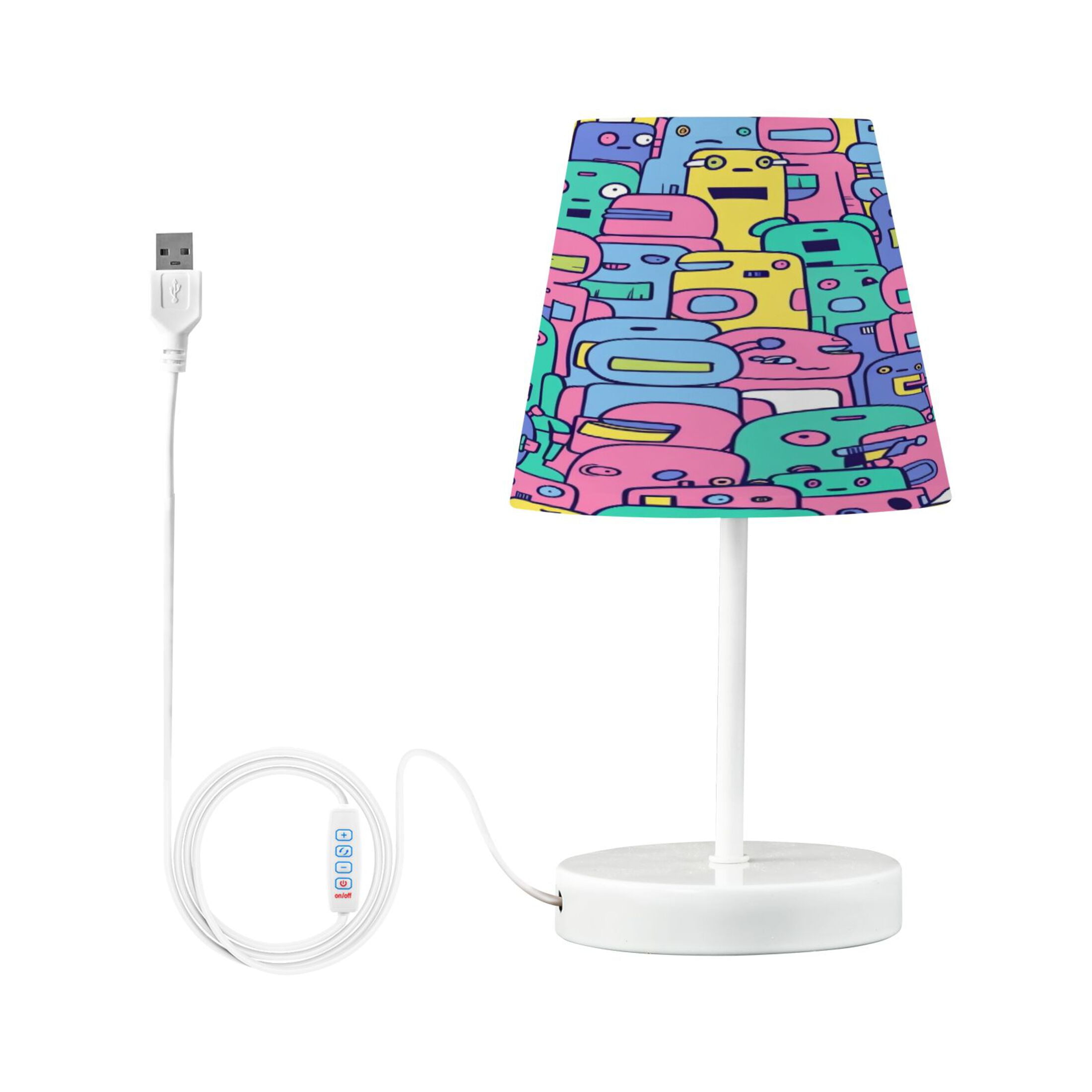 Colorful Cartoon Robots Desk Lamp LED Table Nightstand Lamps with 3 ...