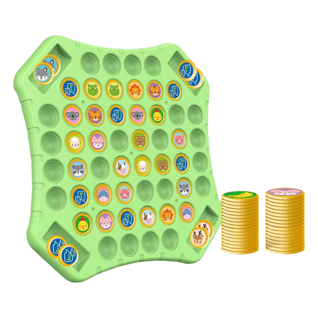 Colorful Cartoon Strategy Game Flip Chess Board Toy for Kids Family Fun ...