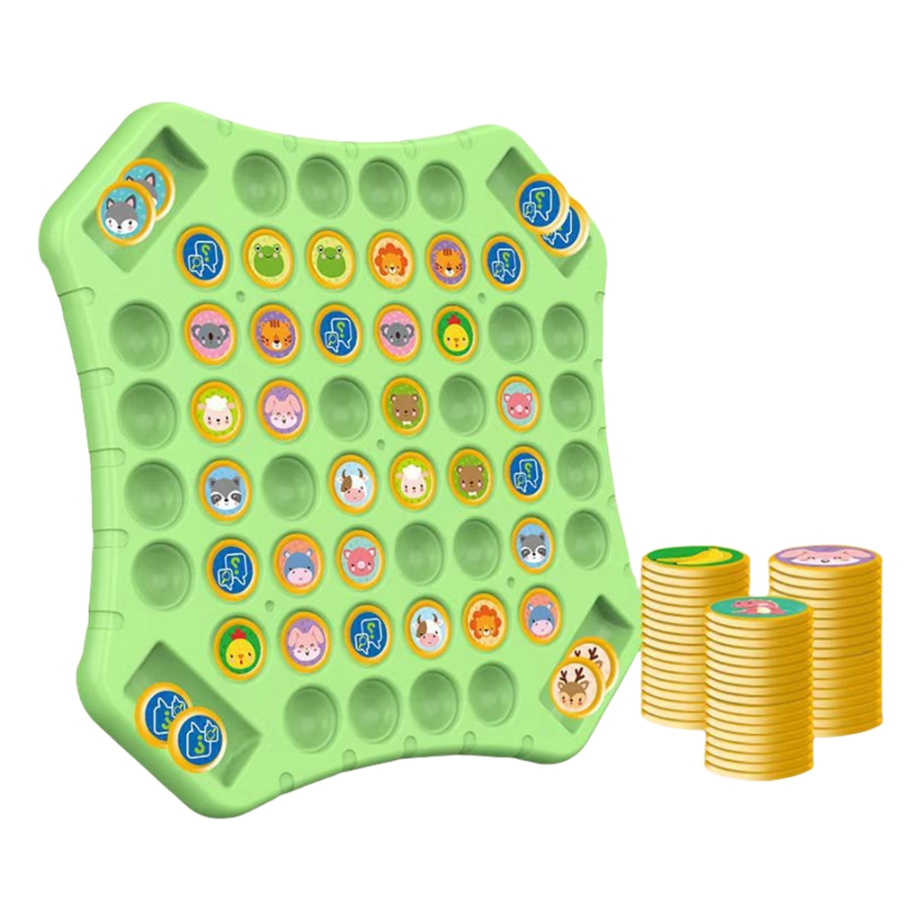 Colorful Cartoon Strategy Game Flip Chess Board Toy for Kids Family Fun ...