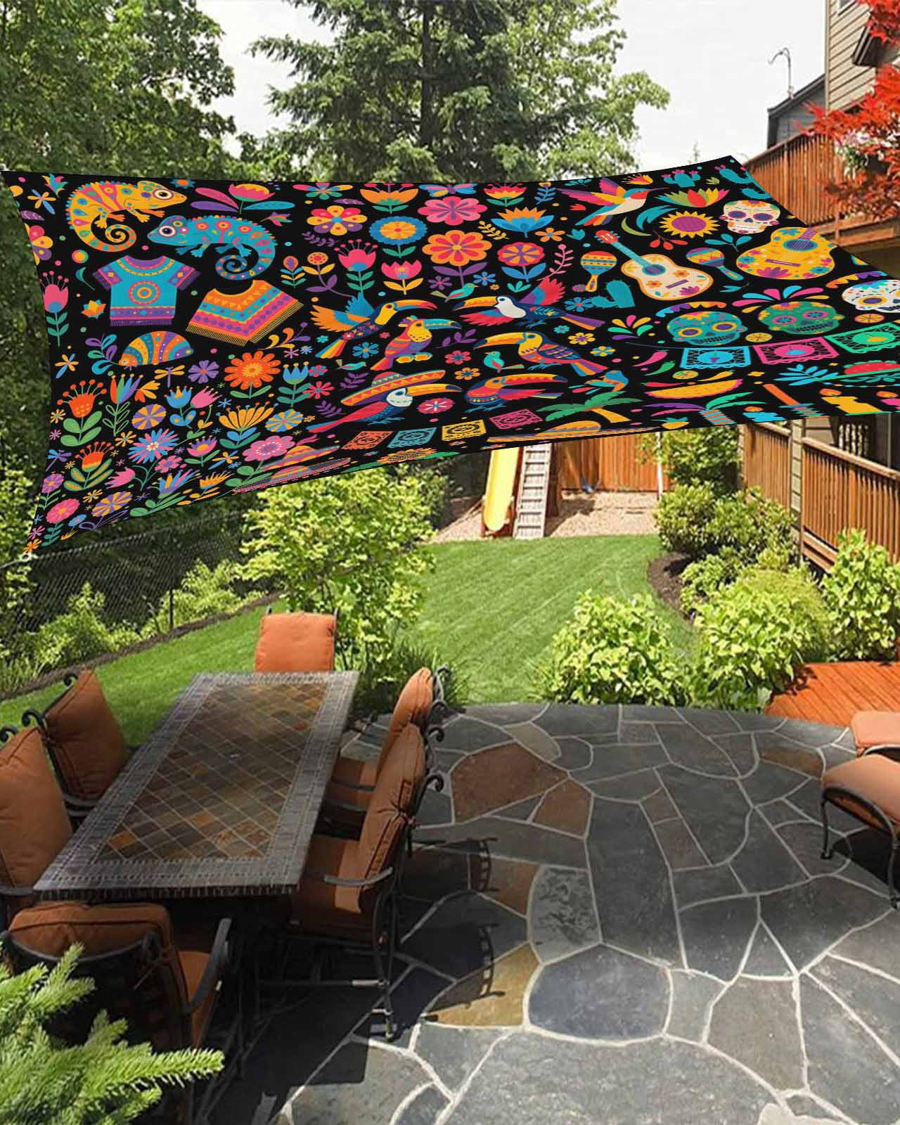Colorful Cartoon Sun Sail Shades Rectangle Canopy,Sunlight Block Heavy ...