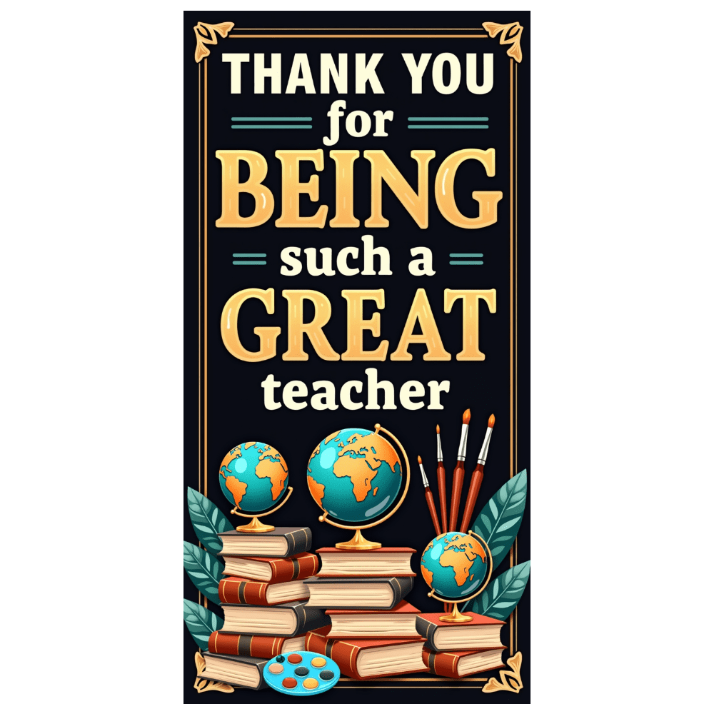 Colorful Cartoon Themed Thank You Teacher Banner Background Backdrop ...