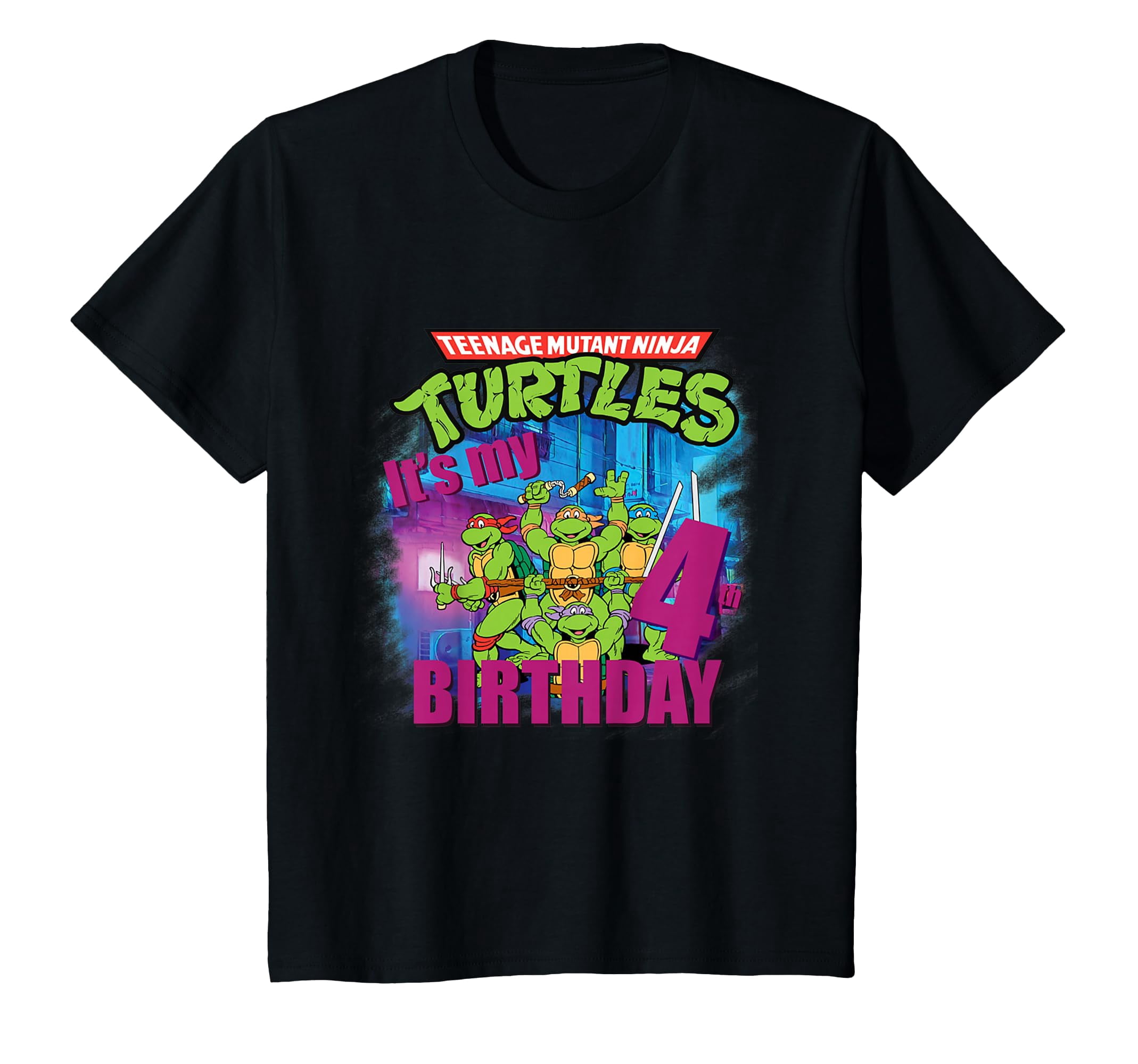 Colorful Cartoon Turtles Birthday Celebration T-Shirt for Fourth ...