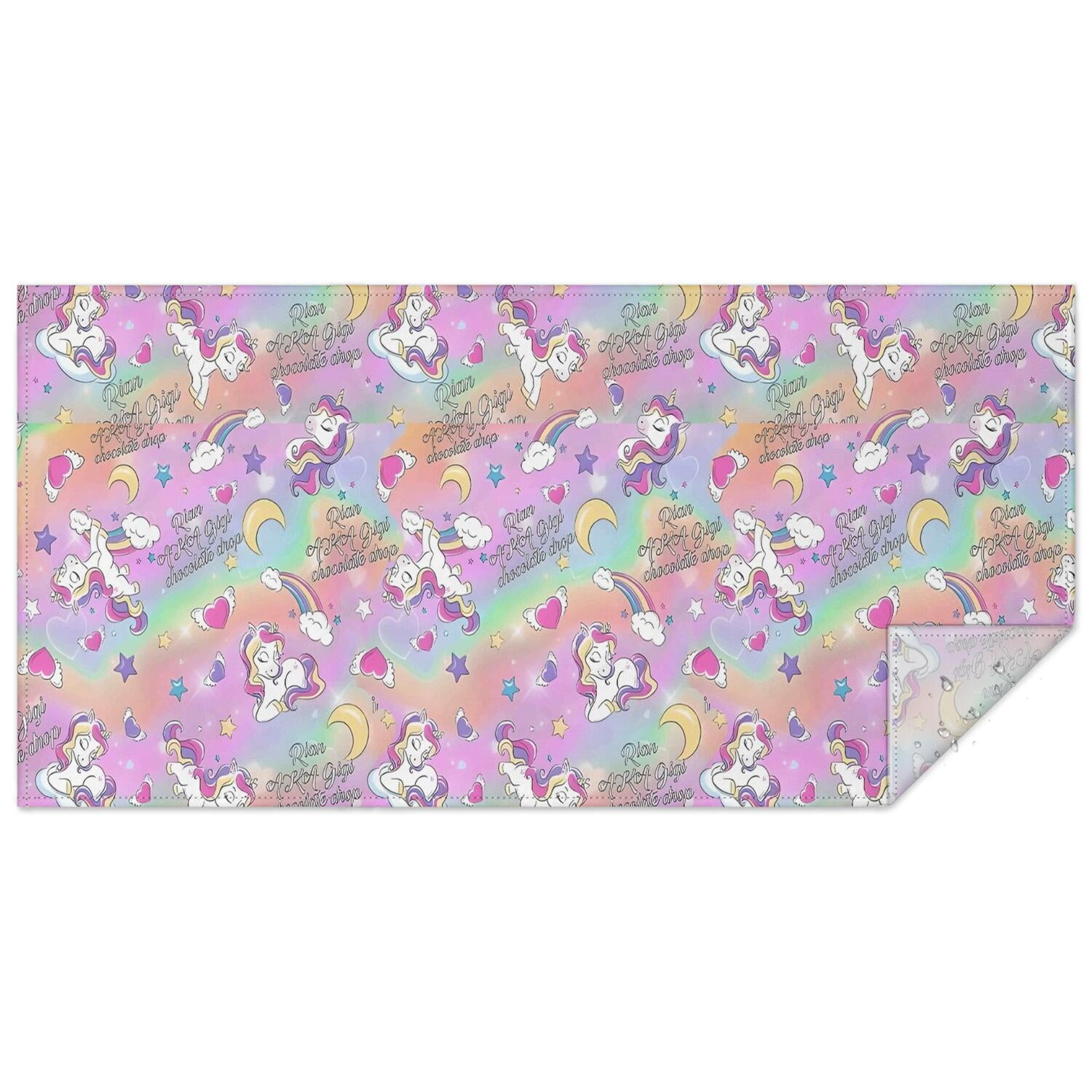 Colorful Cartoon Unicorn Pattern Rectangle Tablecloth 60"x120 ...