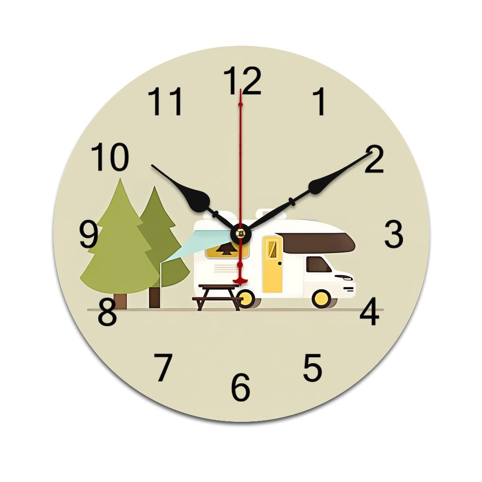 Colorful Cartoon Vehicles Word Saying Big Wall Clock Home Decor Art ...