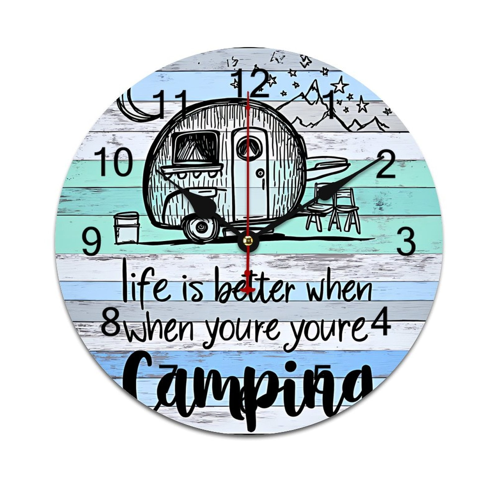 Colorful Cartoon Vehicles Word Saying Big Wall Clock Home Decor Art ...