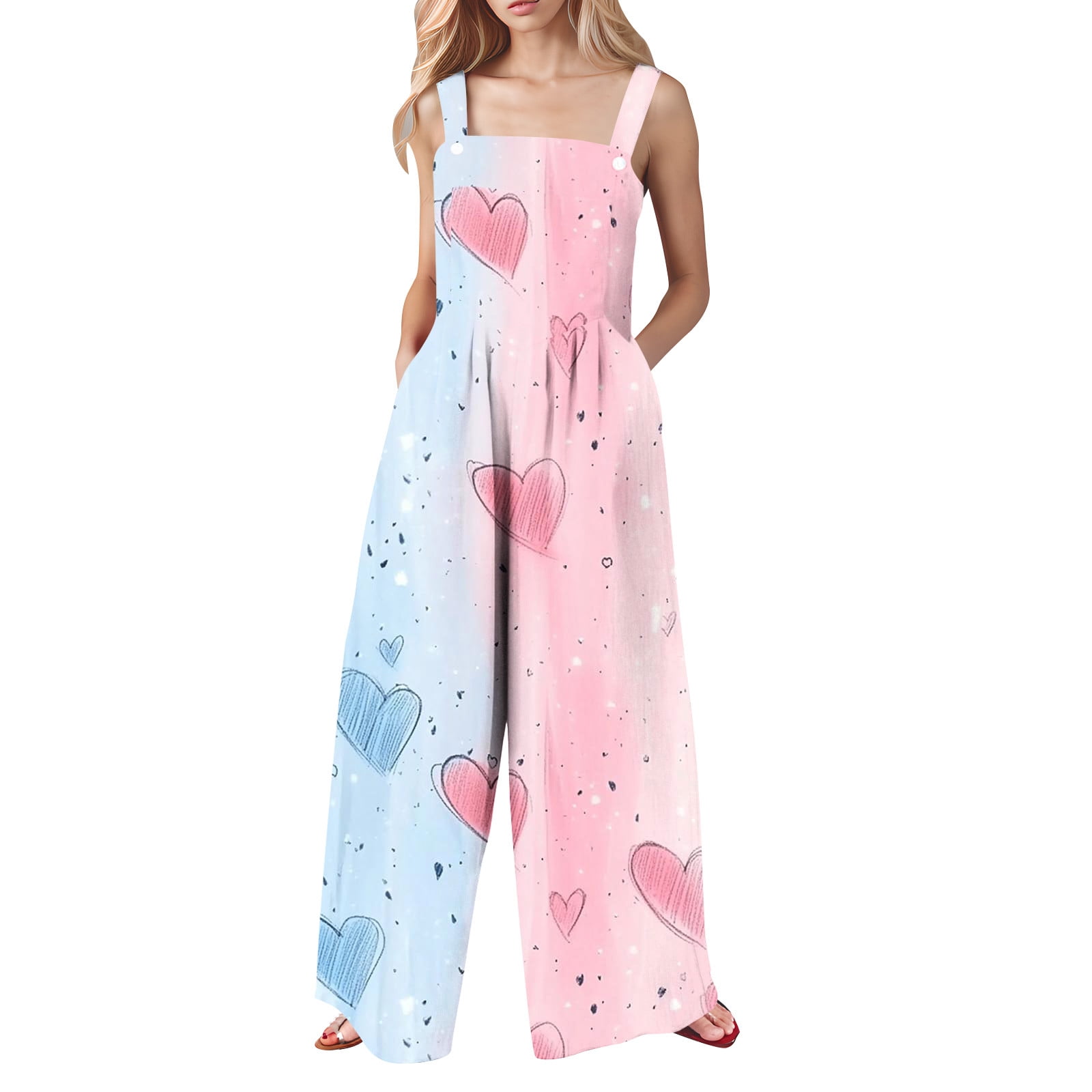 Colorful Casual Overalls for Women Summer Fall Faux Gauze Linen ...