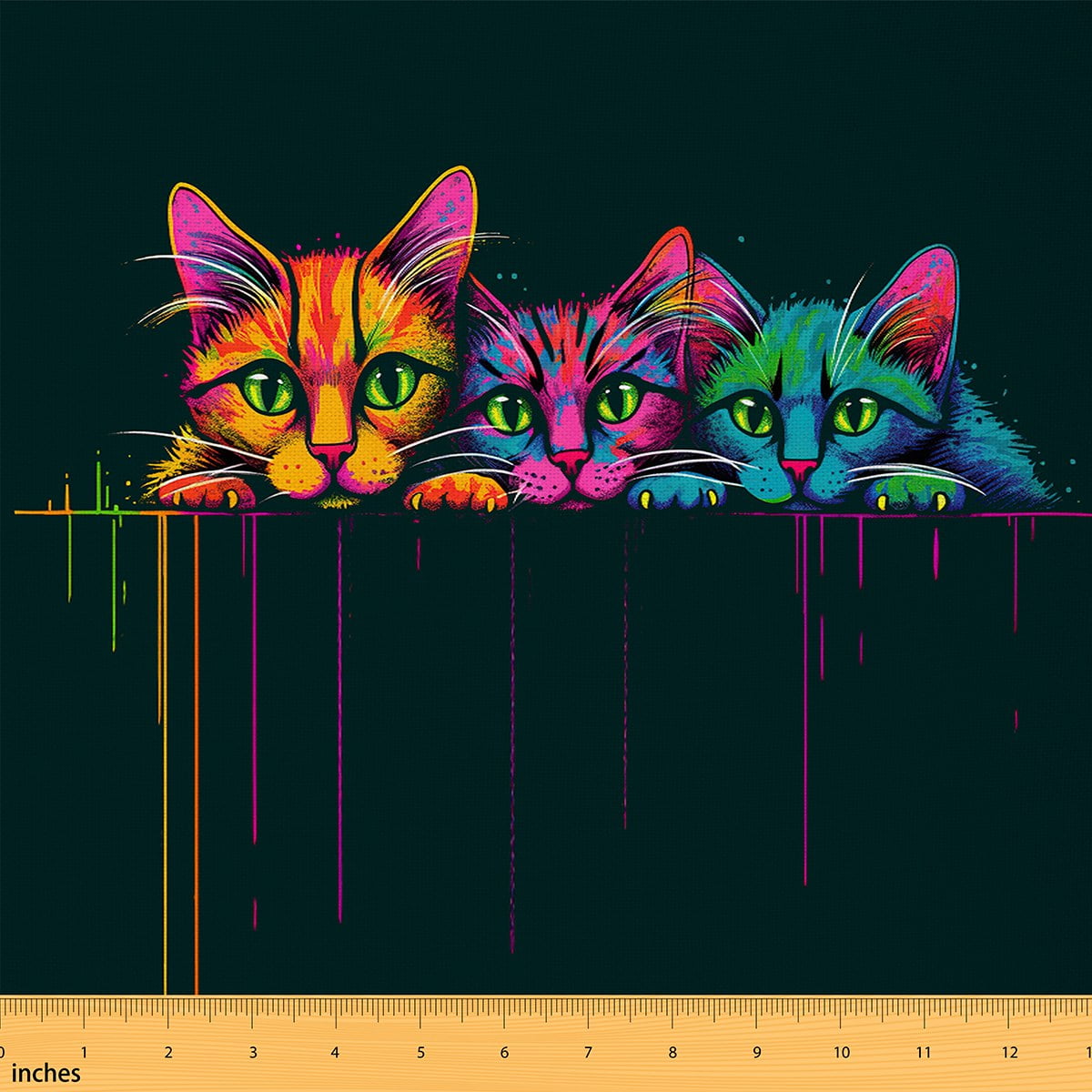 Colorful Cat 10 Yards Upholstery Fabric Kawaii Cat Fabric By The Yard ...