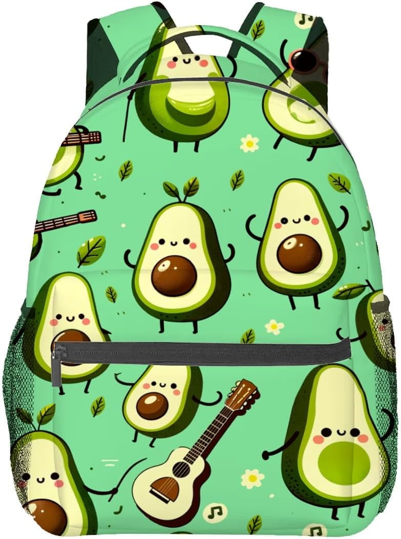 Colorful Cat Backpack, Cute Kitten Faces Polyester Dark Backpacks ...