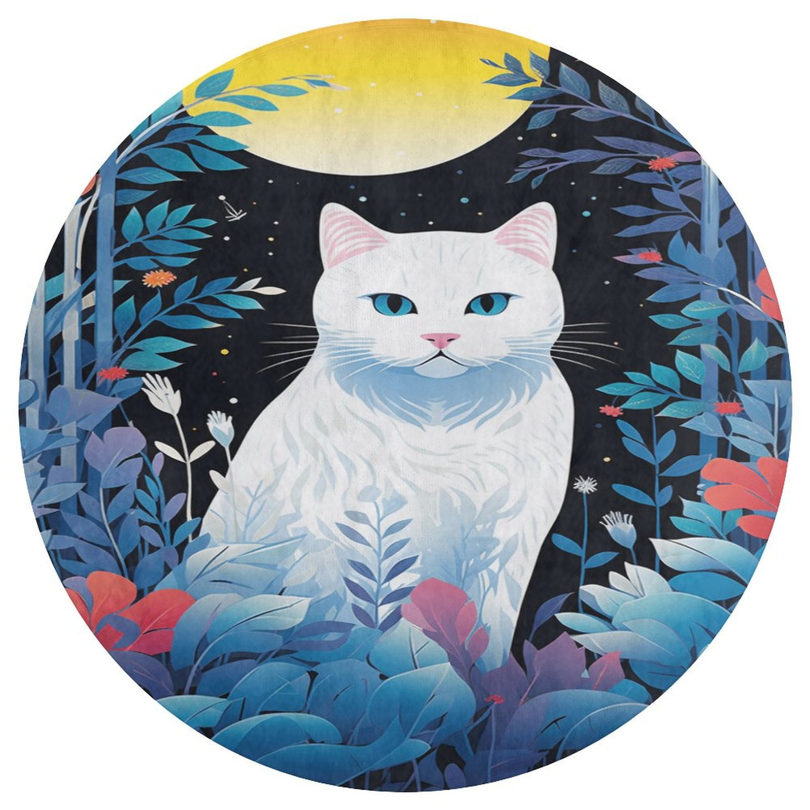 Colorful Cat Circular Carpet Floor Mat Living Room Sofa Room Bed Rug ...