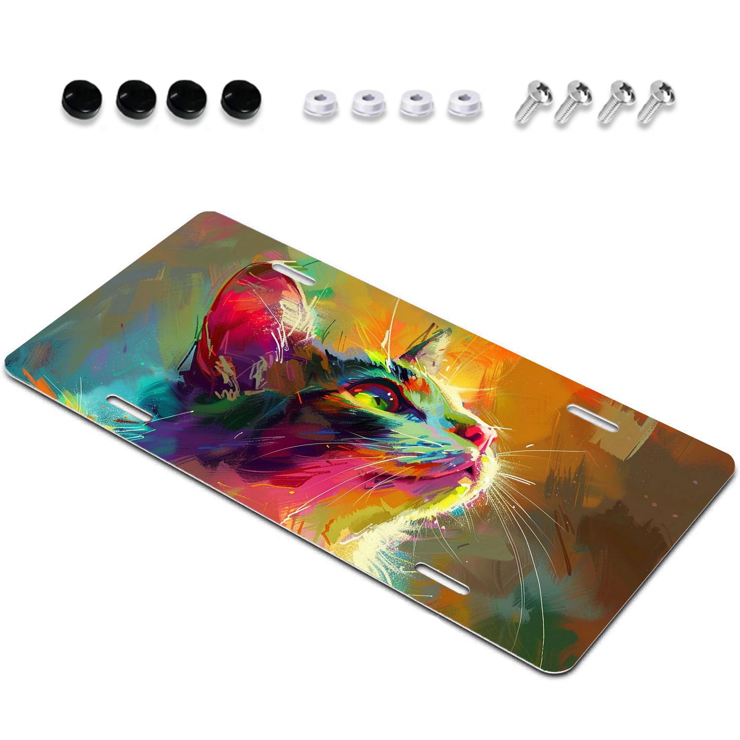 Colorful Cat Face animal Delicate Plate Cover, Decorative Aluminum ...