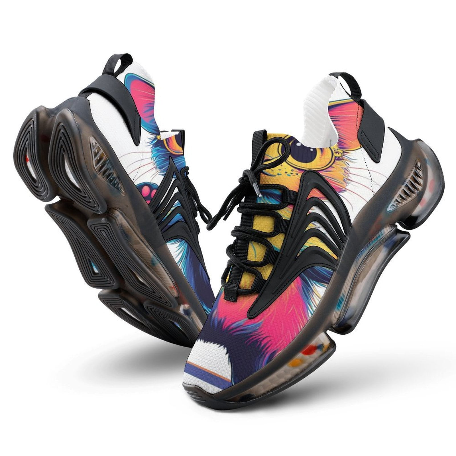Colorful Cat Holding Mouse Walking Shoes for Men Woman Lightweight ...