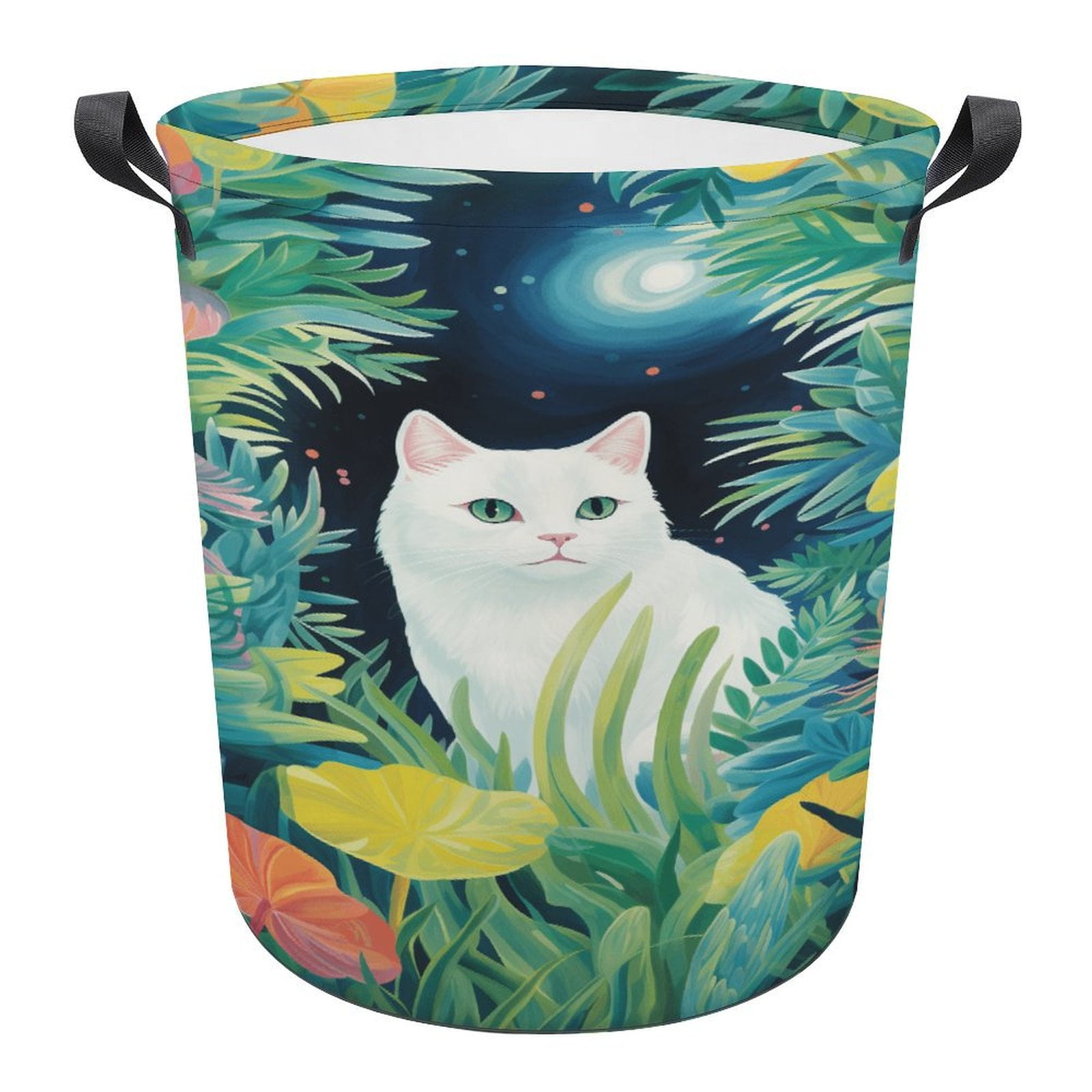 Colorful Cat Laundry Basket Collapsible Clothing Hamper Toys Organizer ...