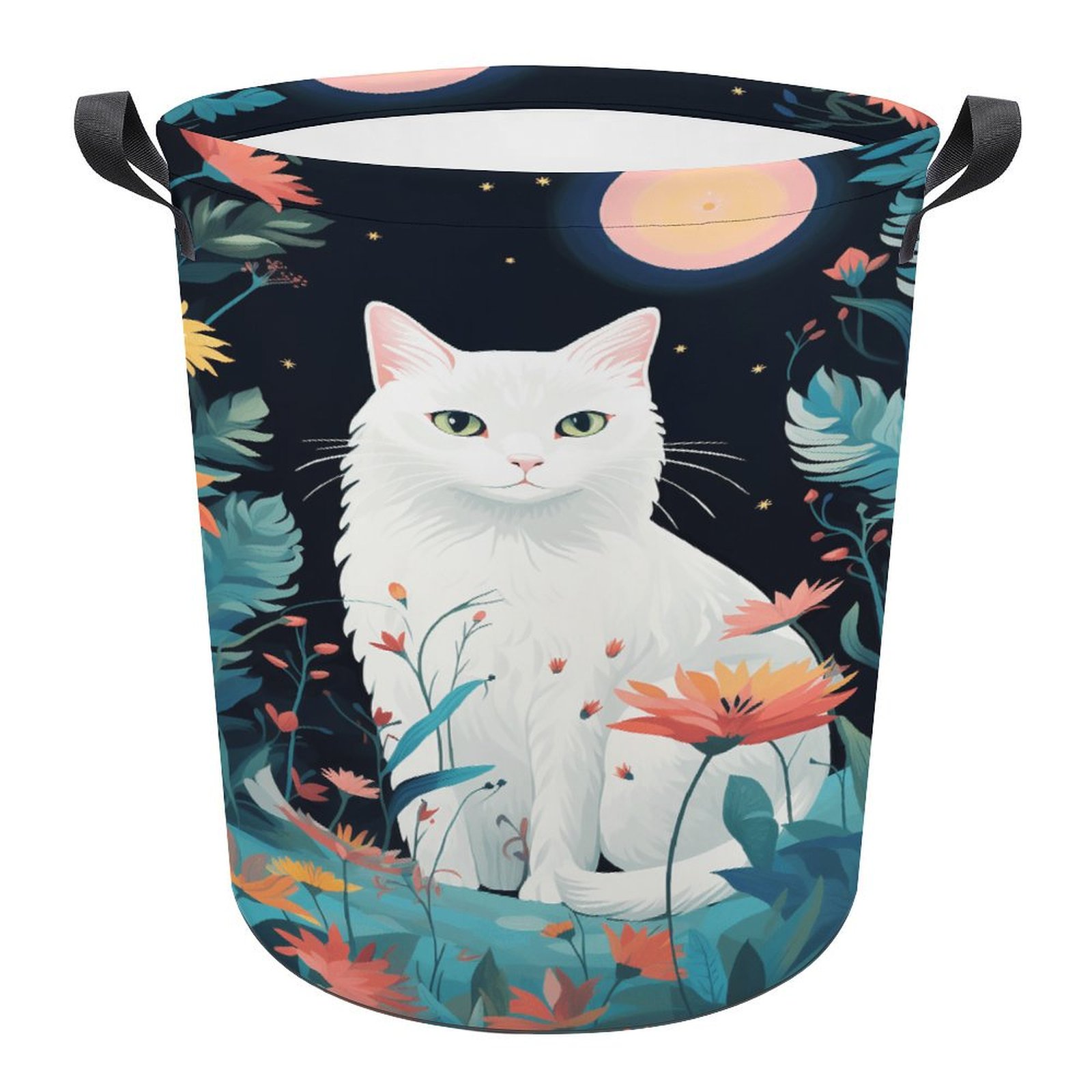 Colorful Cat Laundry Basket Foldable Clothes Toy Hamper Storage Bin for ...