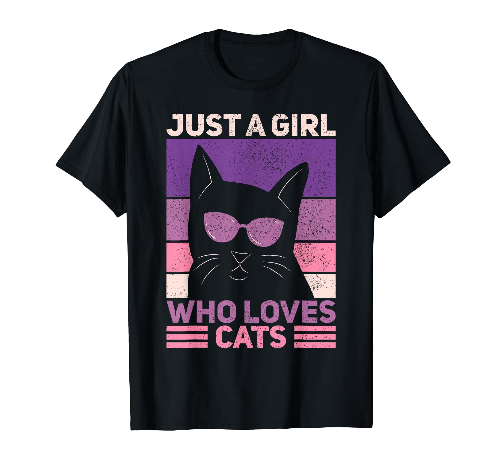 Colorful Cat Lover T-Shirt for Cat Enthusiasts with Sunglasses Design ...