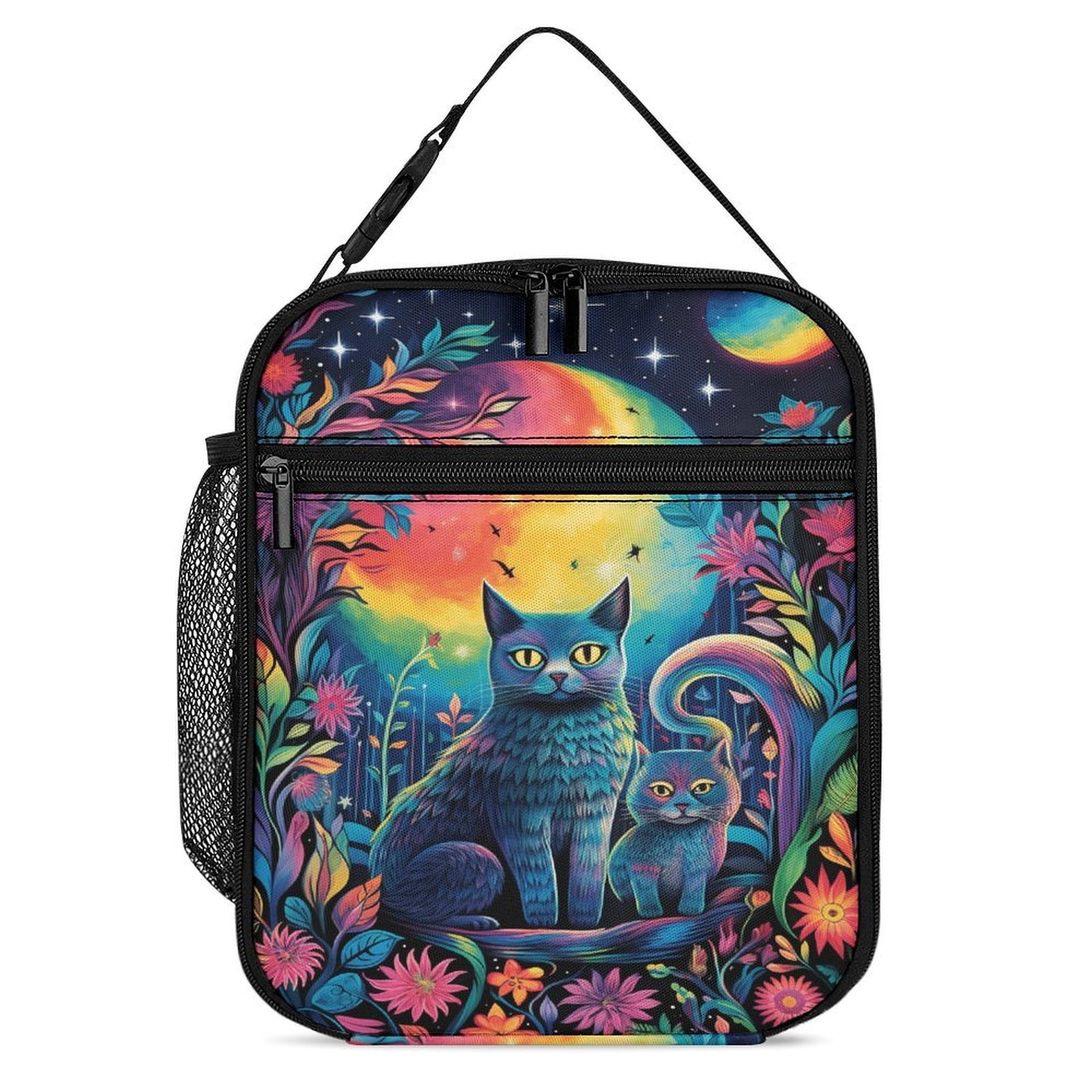Colorful Cat Lunch Bag Insulated Portable Lunch Box Tote Bags for ...