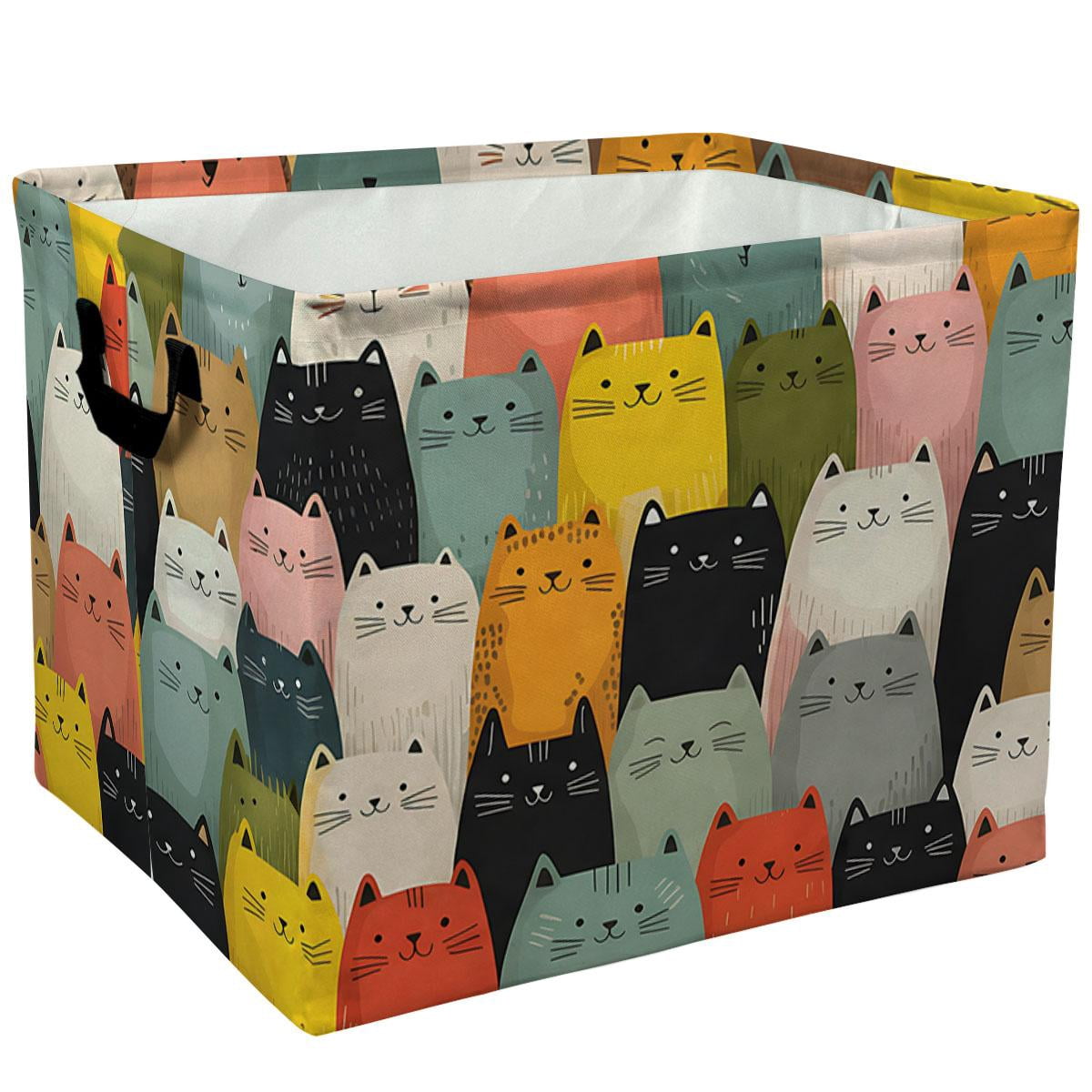 Colorful Cat Print Storage Baskets Storage Boxes Home Decor Storage ...