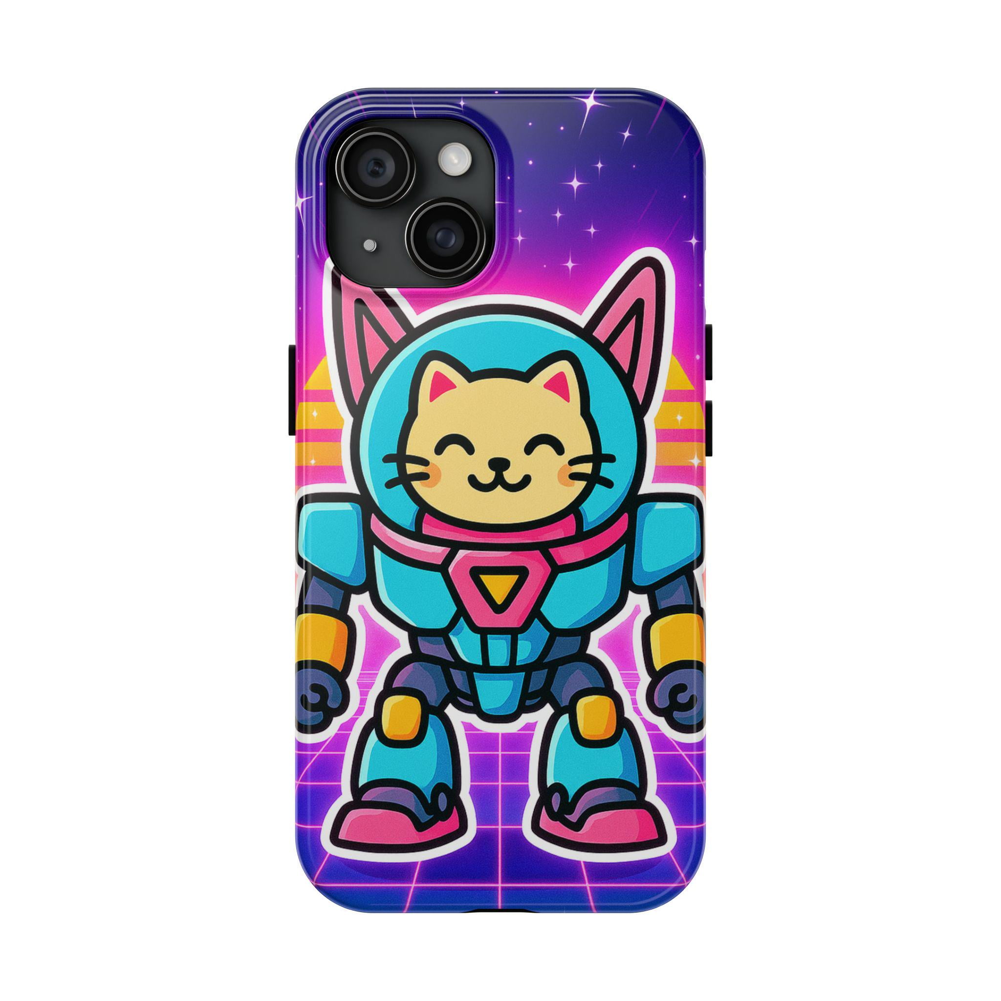 Colorful Cat Robot Fun Art Tough Creative Phone Case for iPhone 17 to ...